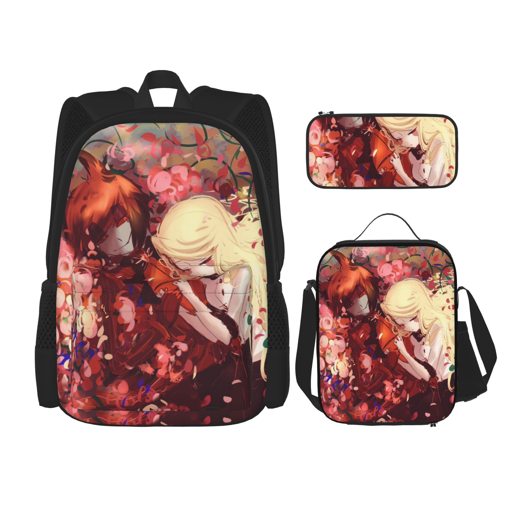 Hazbin Hotel Backpack Set, 3 Pcs Backpack Pencil Case Lunch Bag Casual ...