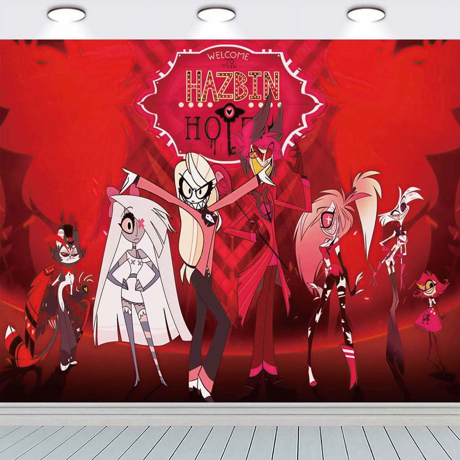 Hazbin Hotel Birthday Banner Backdrop Background Taspestry Post Wall ...
