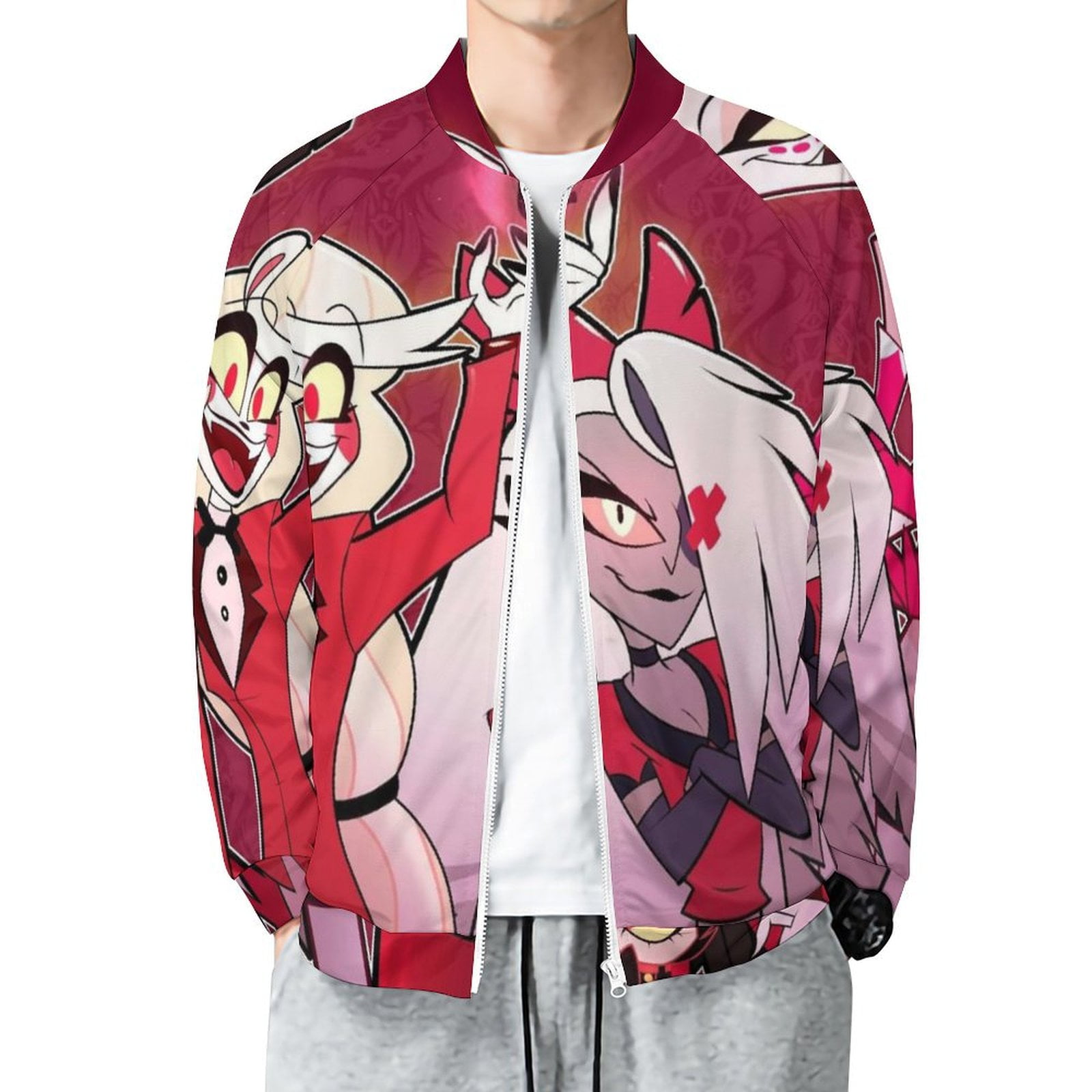 Hazbin Hotel Characters Fashion Jacket Mens Windbreaker Coat ...