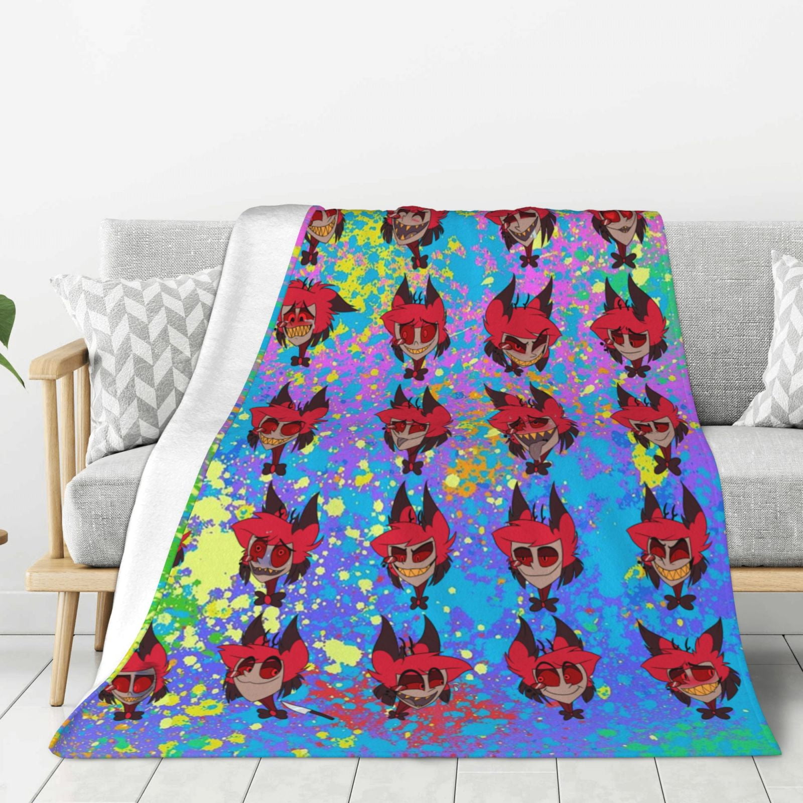 Hazbin Hotel Demon Alastor Flannel Blanket Cozy Ultra-Soft Micro Throw ...