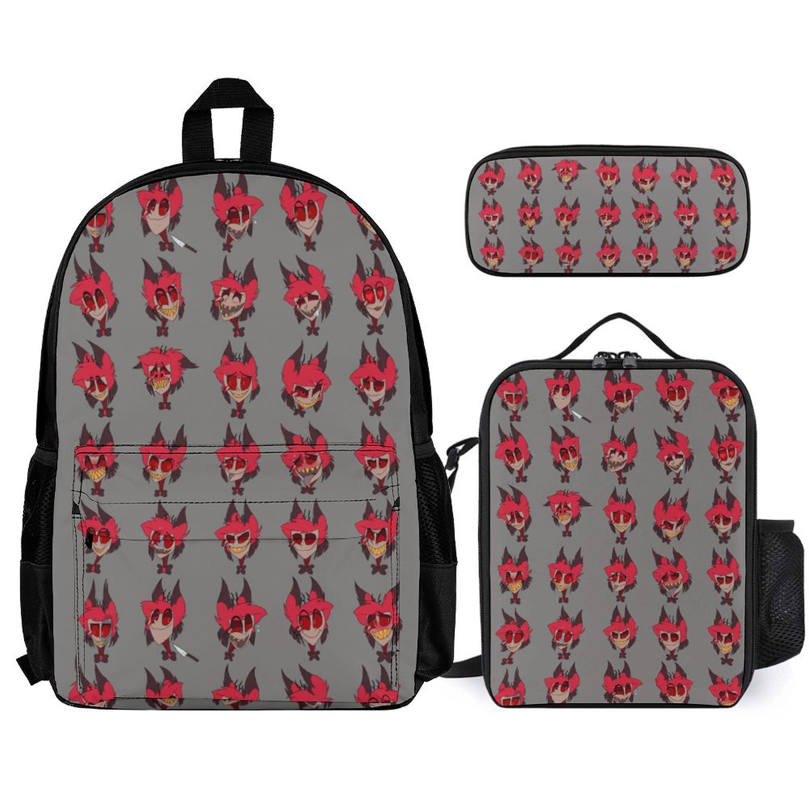 Hazbin Hotel Demon Alastor Schoolbag 3-Pieces Set With Pencil Case ...