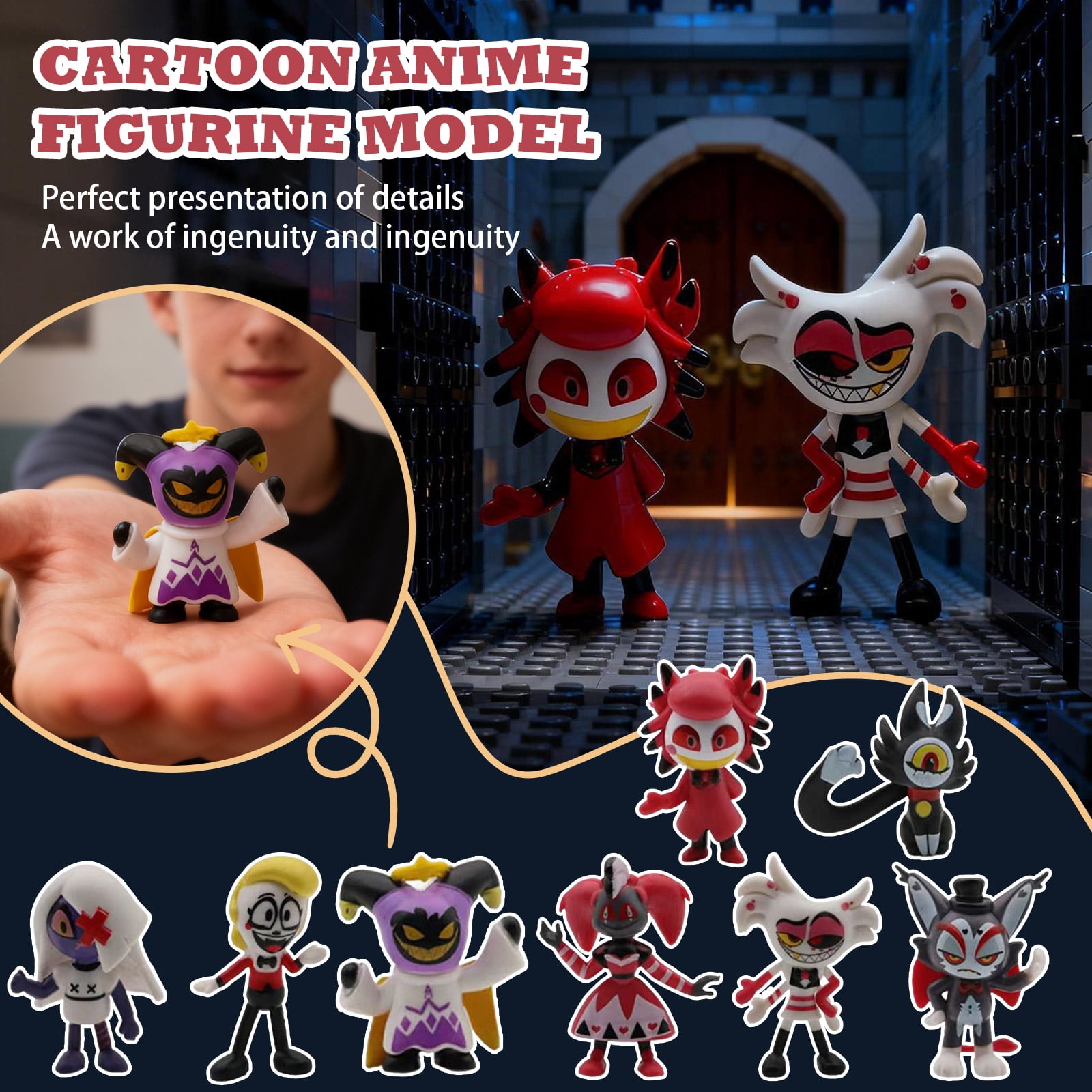 Hazbin Hotel Figures 8PCS Set - 2.4in Mini Anime Character Collectibles ...