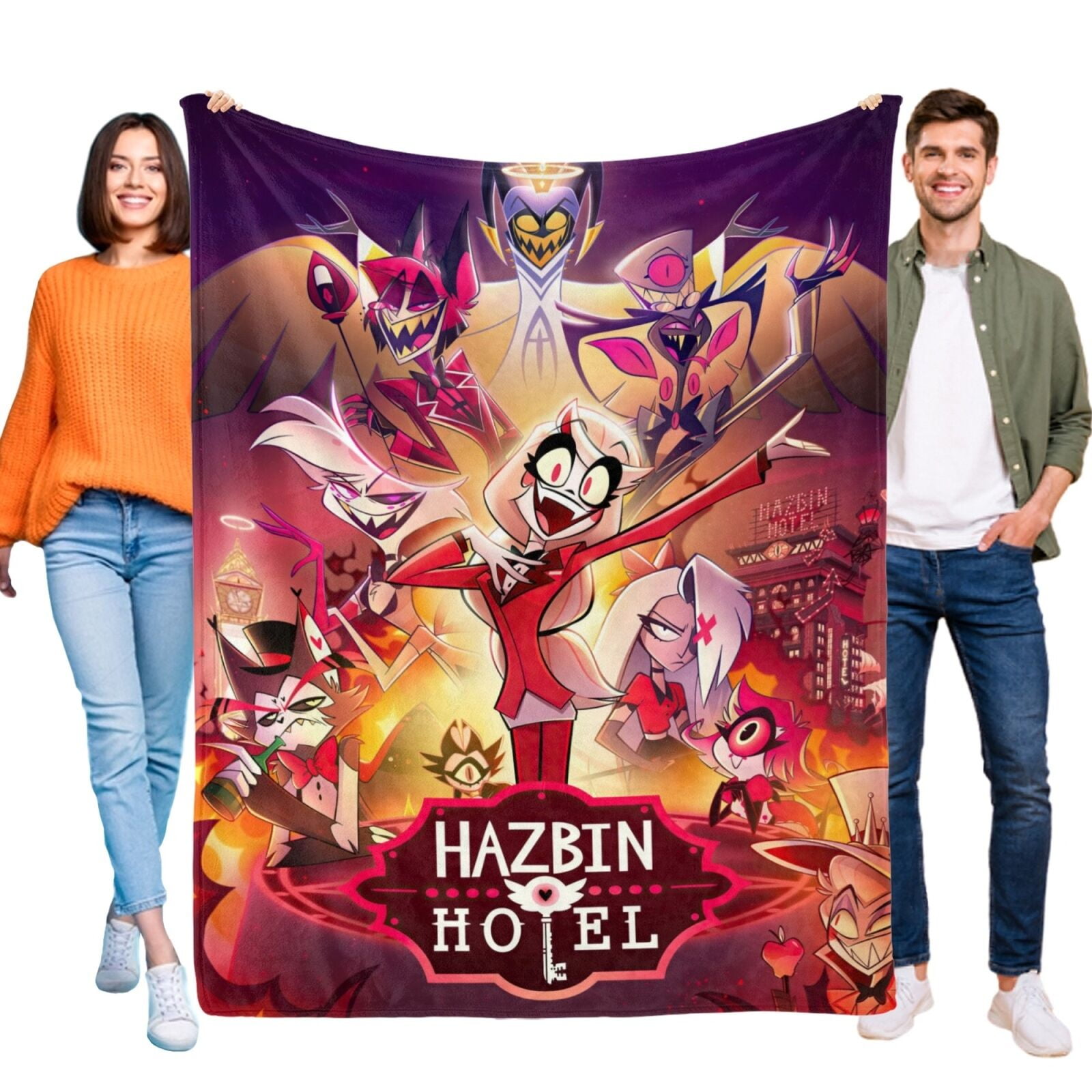 Hazbin Hotel Flannel Blanket Soft Bed Sofa Throw Birthday Gift for Kids ...