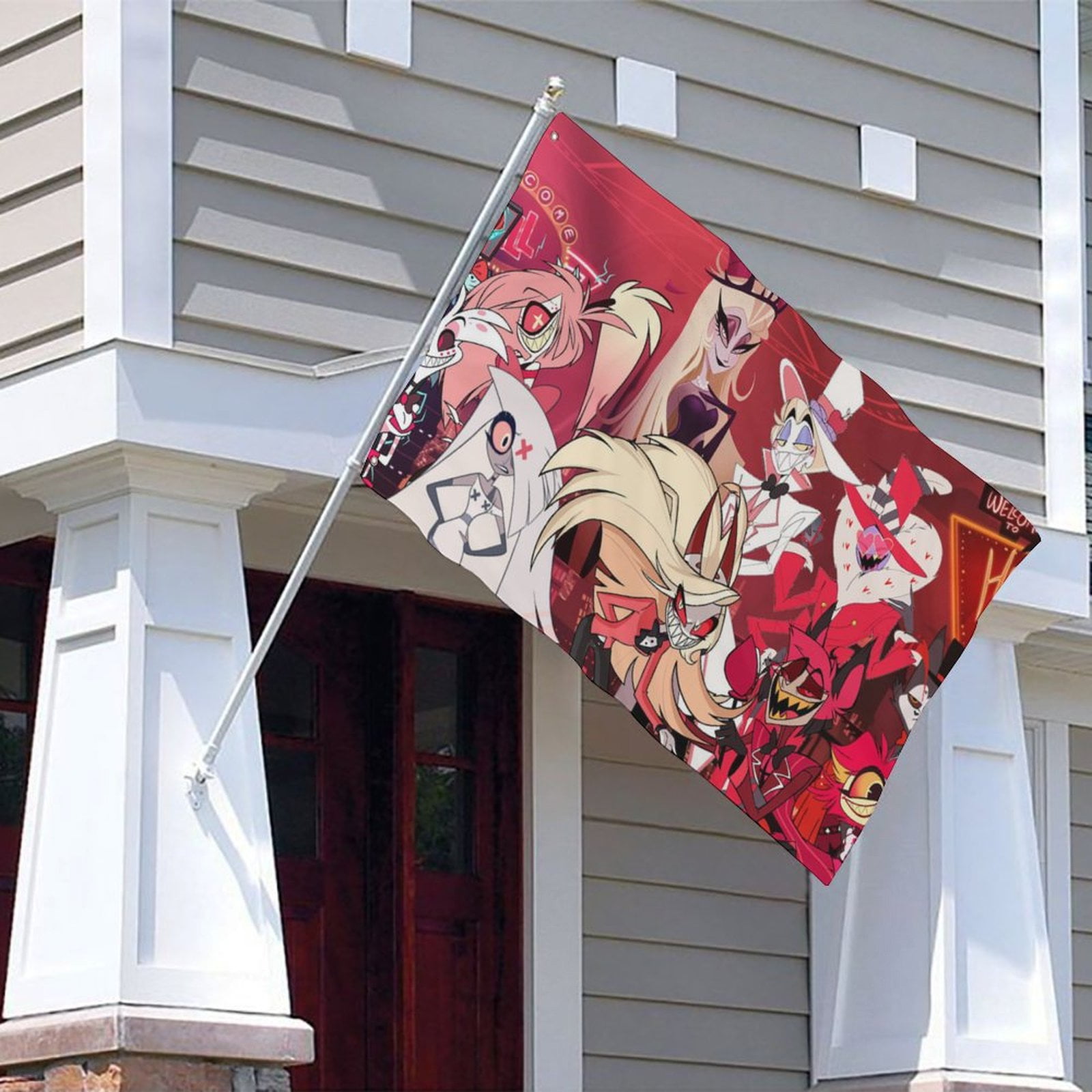 Hazbin Hotel Garden Banner - Double-Sided House Outdoor Flag for Yard ...