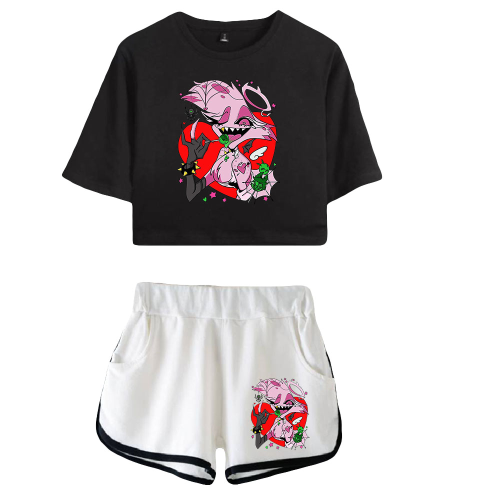 Hazbin Hotel Helluva Anime Boss Cosplay Crop Top and Shorts Two Piece ...