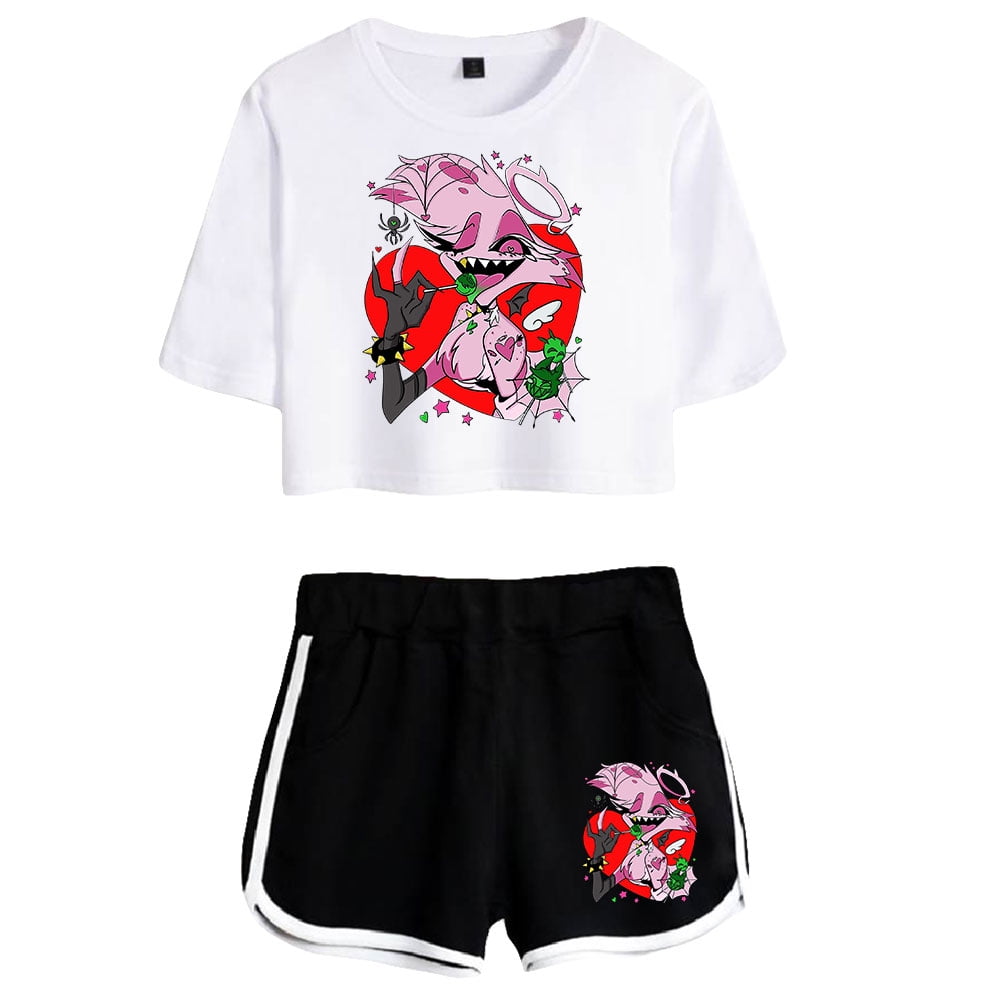 Hazbin Hotel Helluva Anime Boss Cosplay Crop Top and Shorts Two Piece ...
