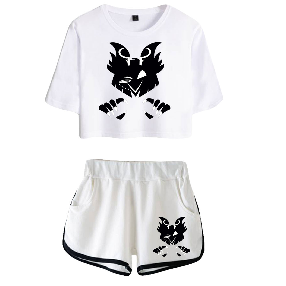 Hazbin Hotel Helluva Anime Boss Cosplay Crop Top and Shorts Two Piece ...