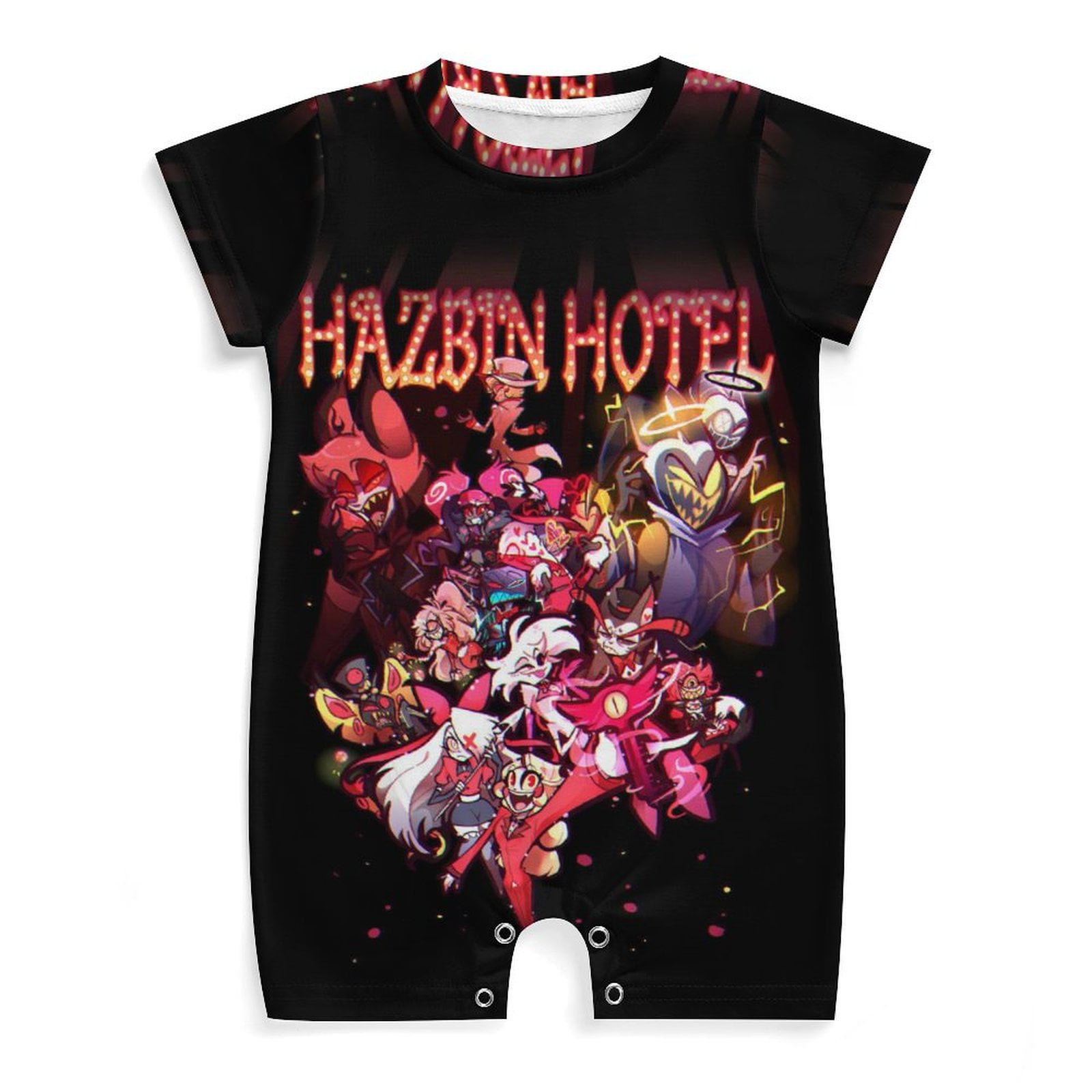 Hazbin Hotel Helluva Boss Baby Neutral Oversized T Shirt Romper Shorts ...