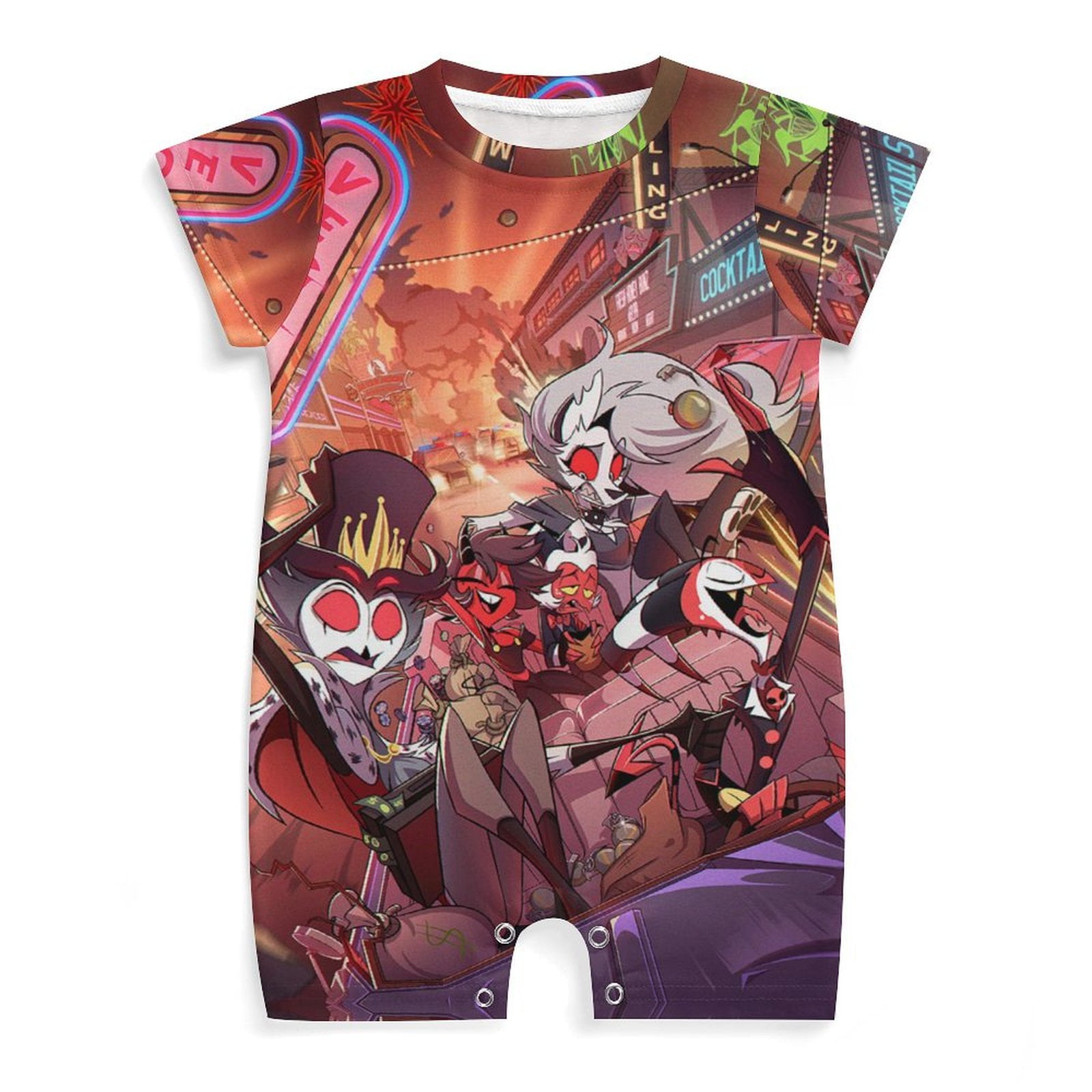 Hazbin Hotel Helluva Boss Baby Neutral Oversized T Shirt Romper Shorts ...