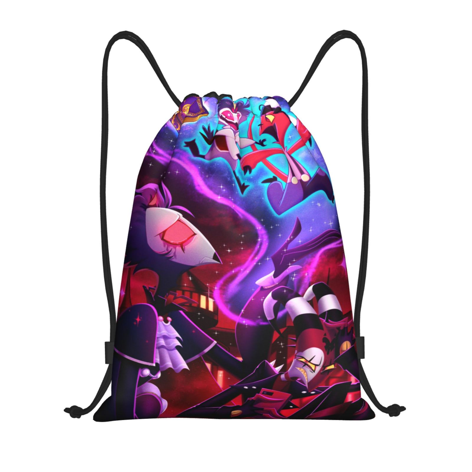 Hazbin Hotel Helluva Boss Drawstring Bags Unisex Drawstring Sling Bag ...