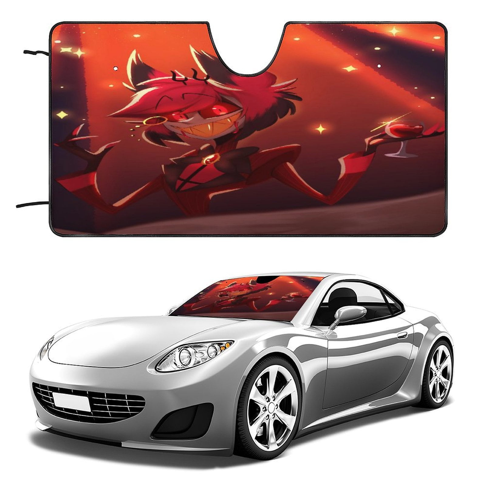 Hazbin Hotel Helluva Boss Foldable Car Windshield Sun Shades Universal ...
