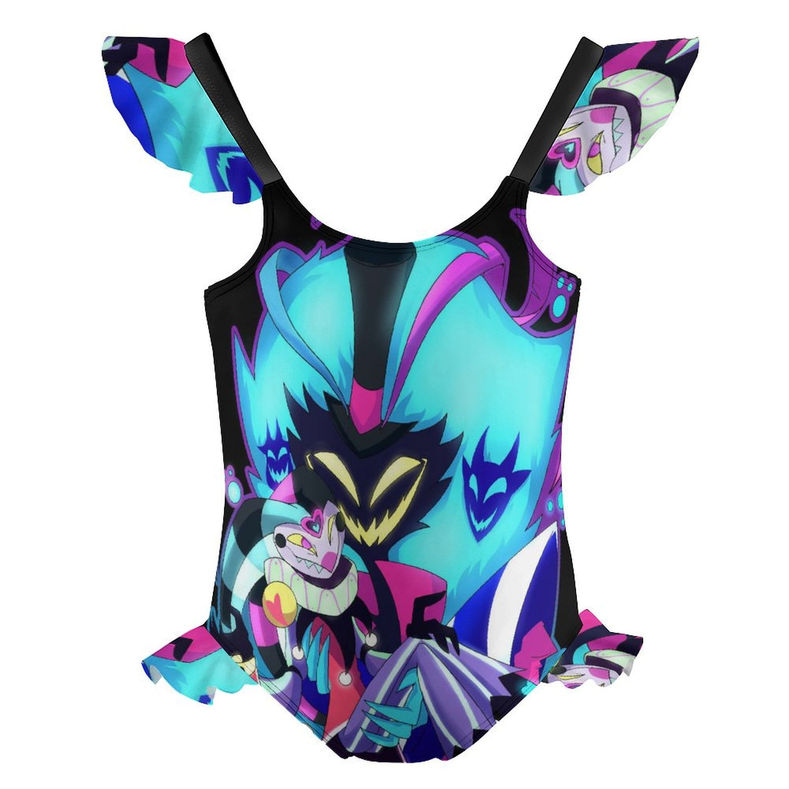 Hazbin Hotel Helluva Boss One Piece Swimwear Flutter Sleeve Swimsuits ...