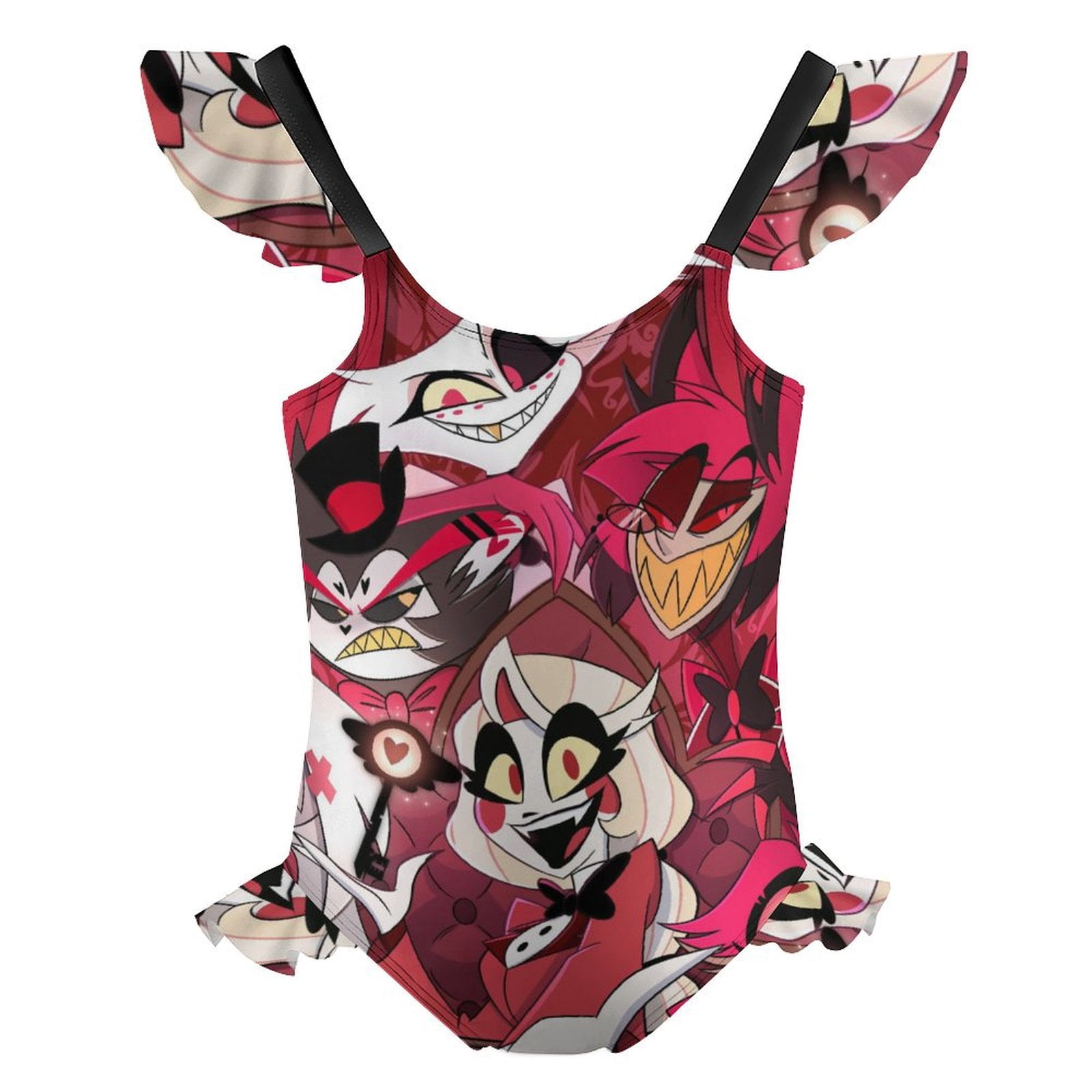 Hazbin Hotel Helluva Boss One Piece Swimwear Flutter Sleeve Swimsuits ...