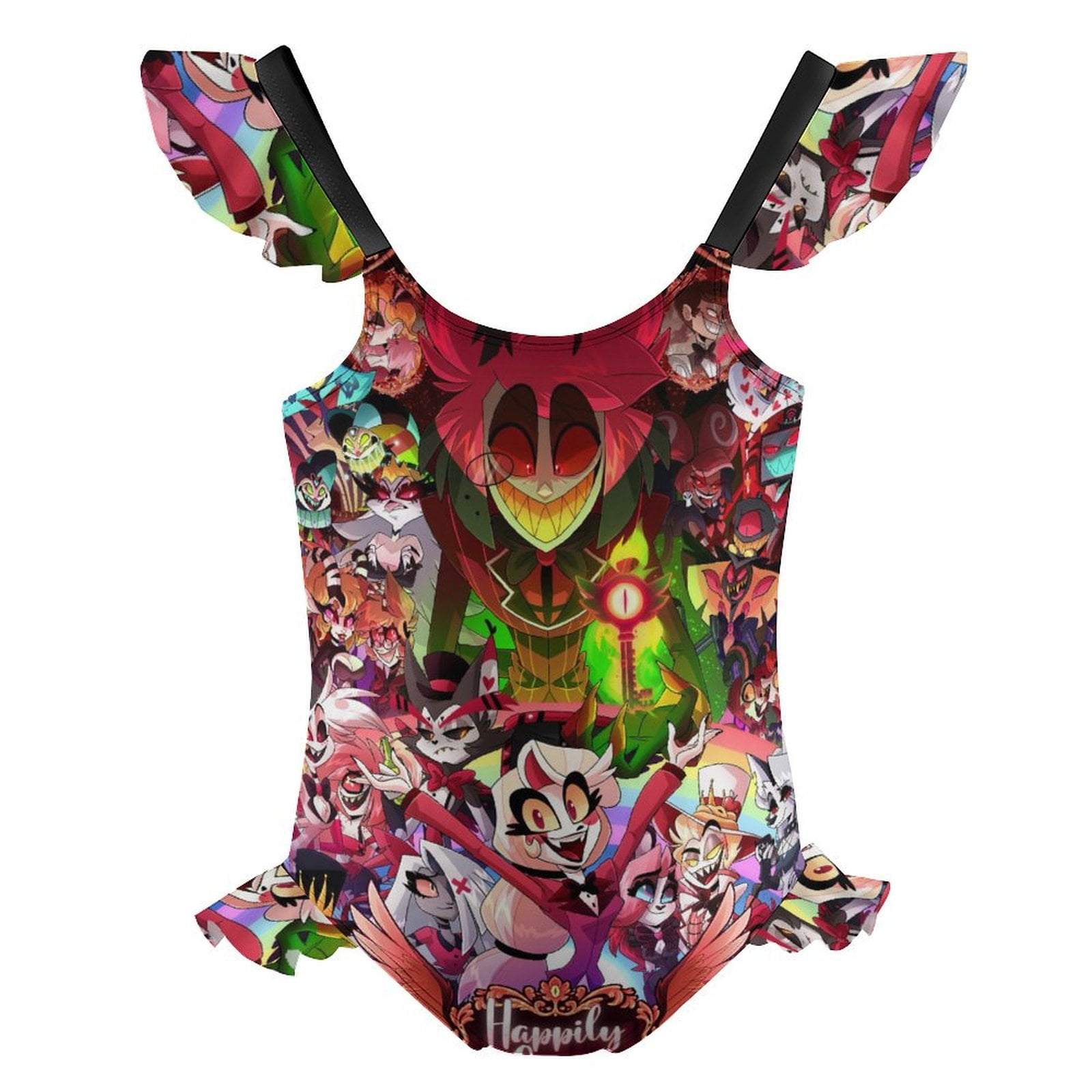 Hazbin Hotel Helluva Boss One Piece Swimwear Flutter Sleeve Swimsuits ...