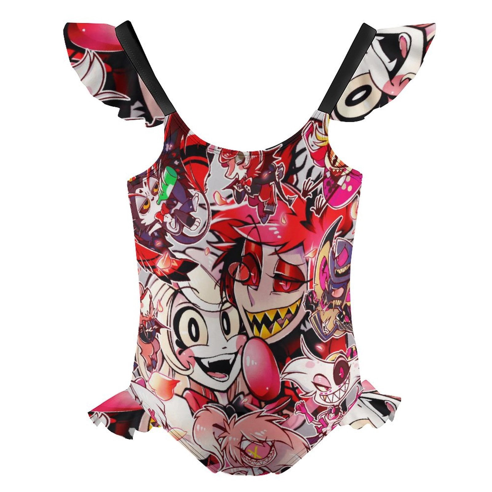 Hazbin Hotel Helluva Boss One Piece Swimwear Flutter Sleeve Swimsuits ...