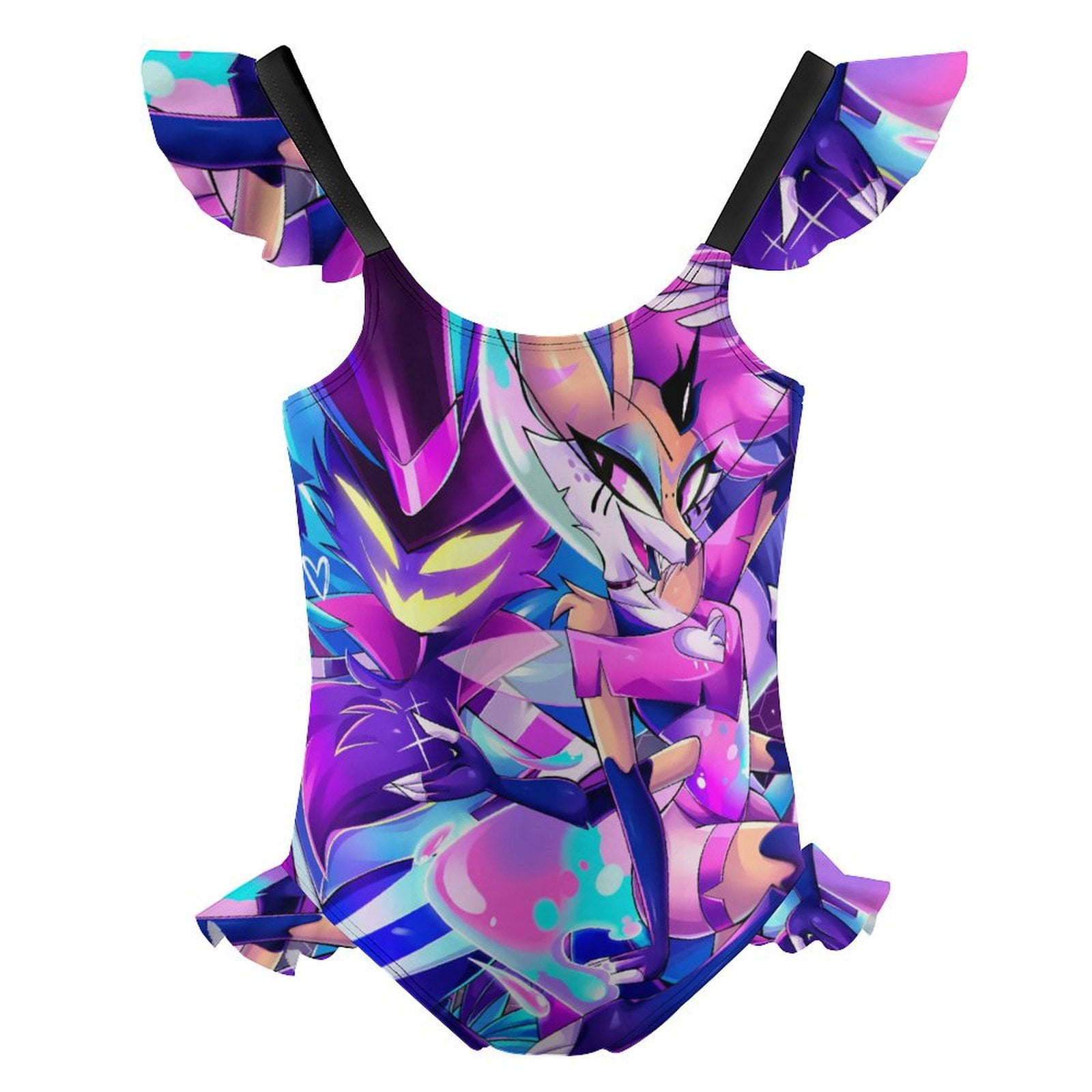 Hazbin Hotel Helluva Boss One Piece Swimwear Flutter Sleeve Swimsuits ...