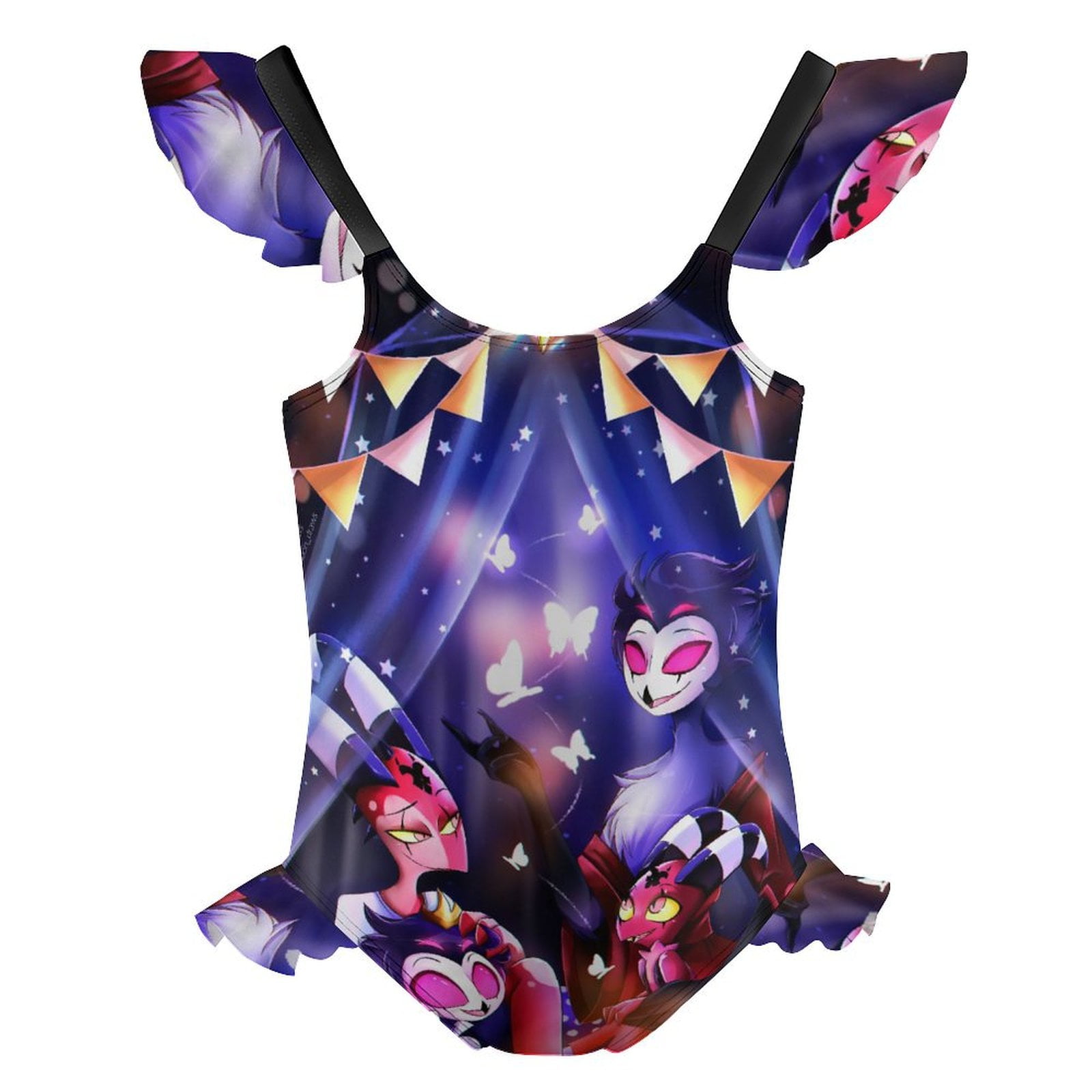 Hazbin Hotel Helluva Boss One Piece Swimwear Flutter Sleeve Swimsuits ...