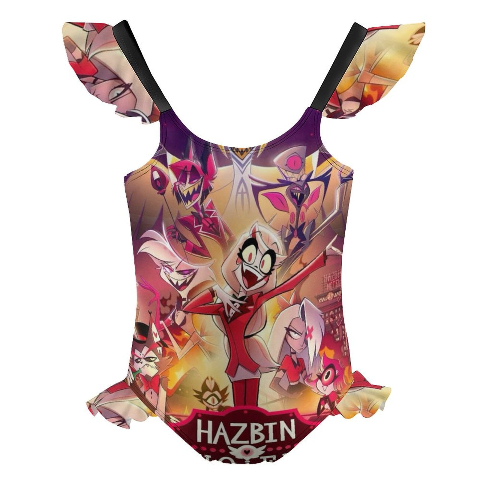 Hazbin Hotel Helluva Boss One Piece Swimwear Flutter Sleeve Swimsuits ...