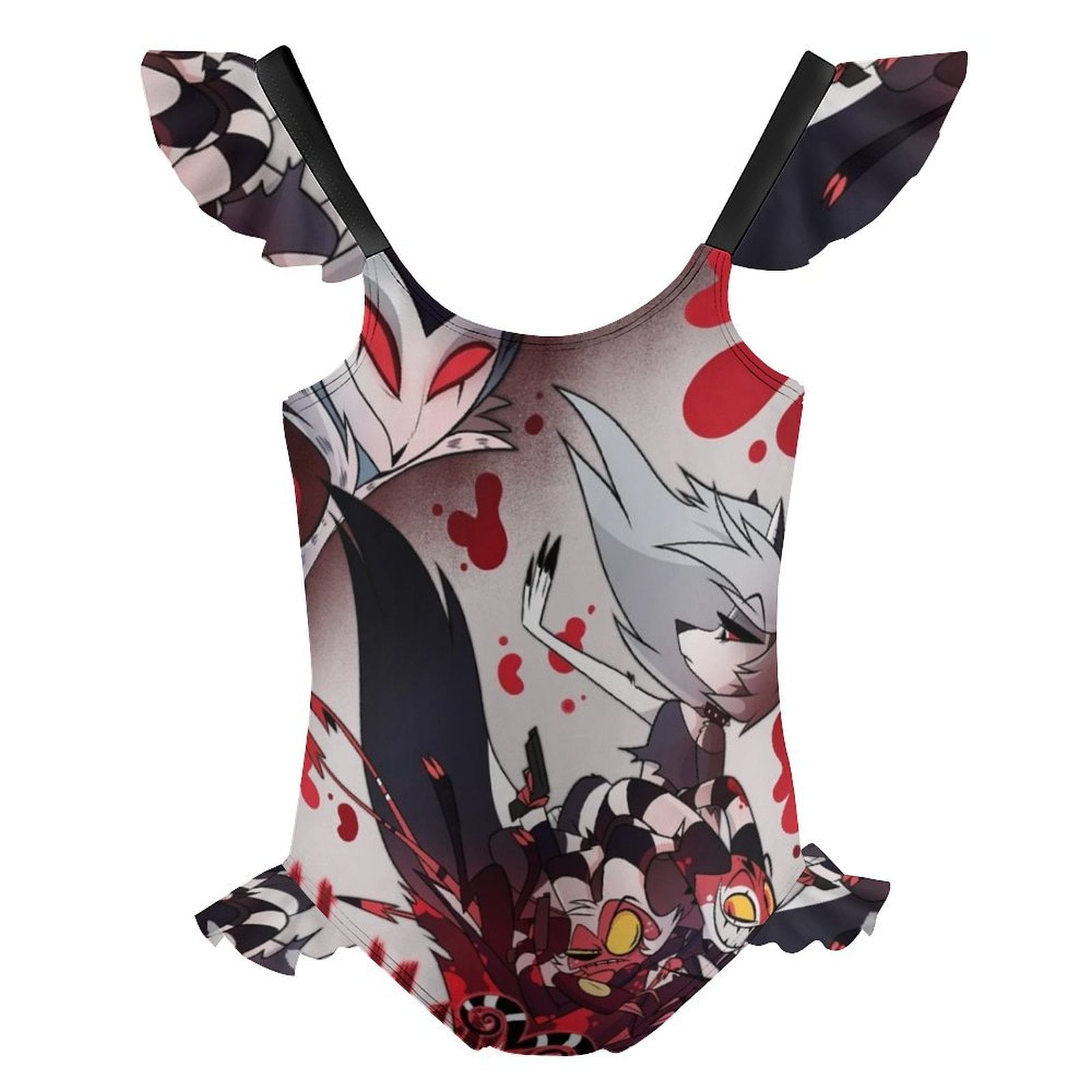 Hazbin Hotel Helluva Boss One Piece Swimwear Flutter Sleeve Swimsuits ...