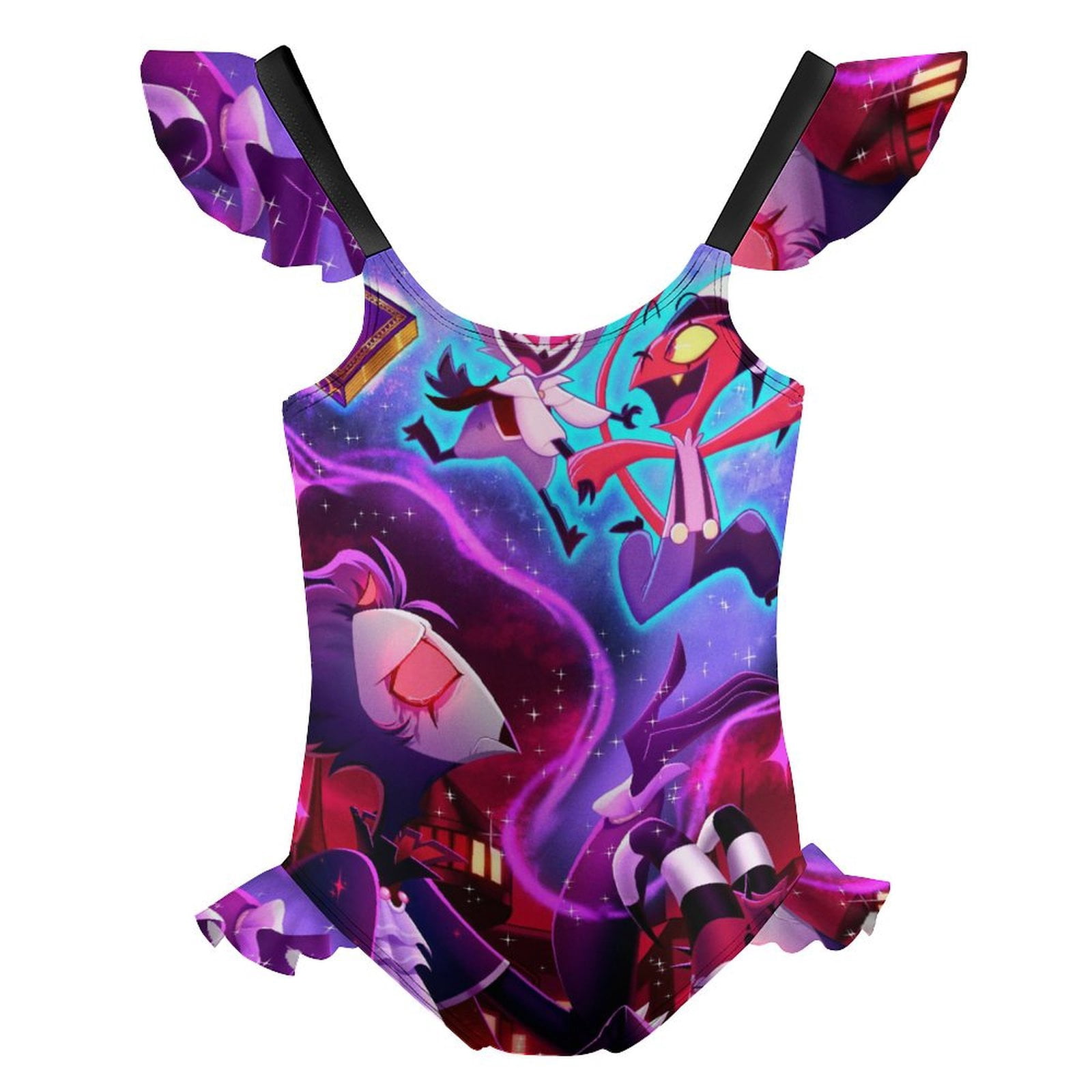Hazbin Hotel Helluva Boss One Piece Swimwear Flutter Sleeve Swimsuits ...