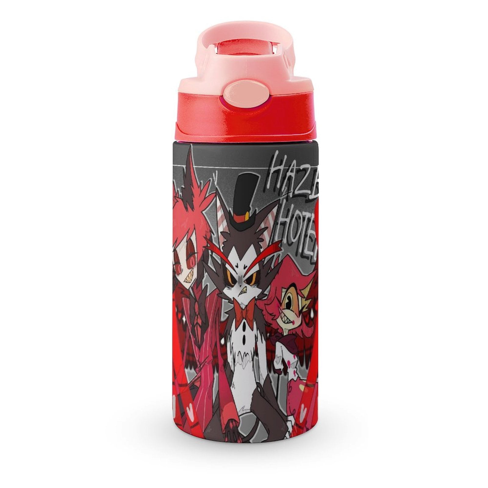 Hazbin Hotel Insulated Bottle with Straw And Built in Carrying Loop ...