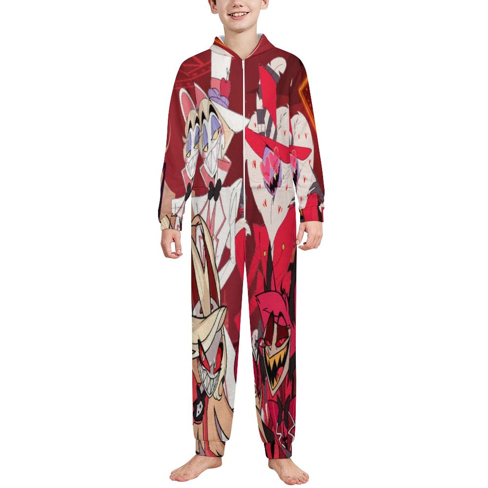 Hazbin Hotel Kids One Piece Pajama Hooded Union Suit PJs Sleepwear for ...