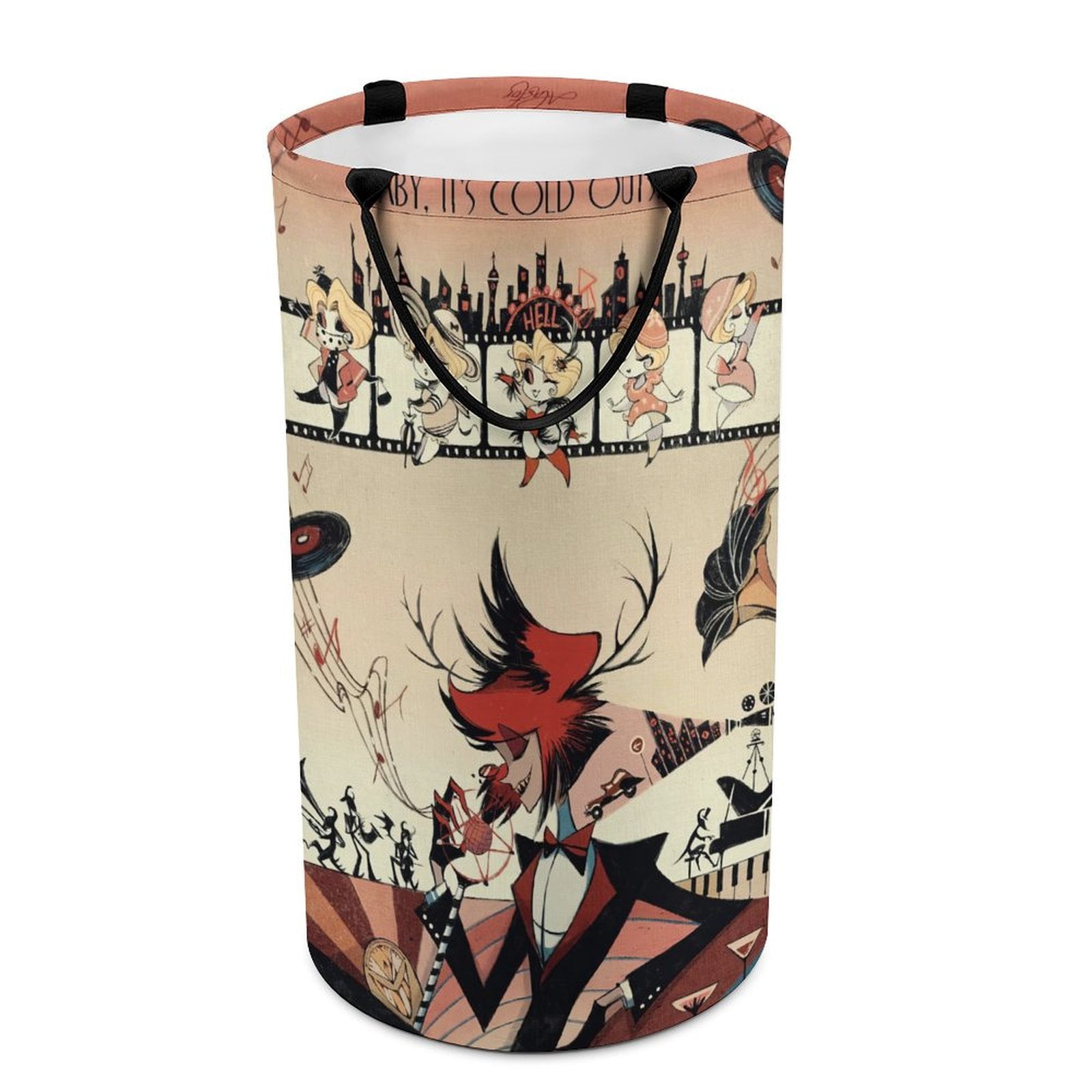 Hazbin Hotel Laundry Basket Hamper Holder Portable Tall Collapsible ...