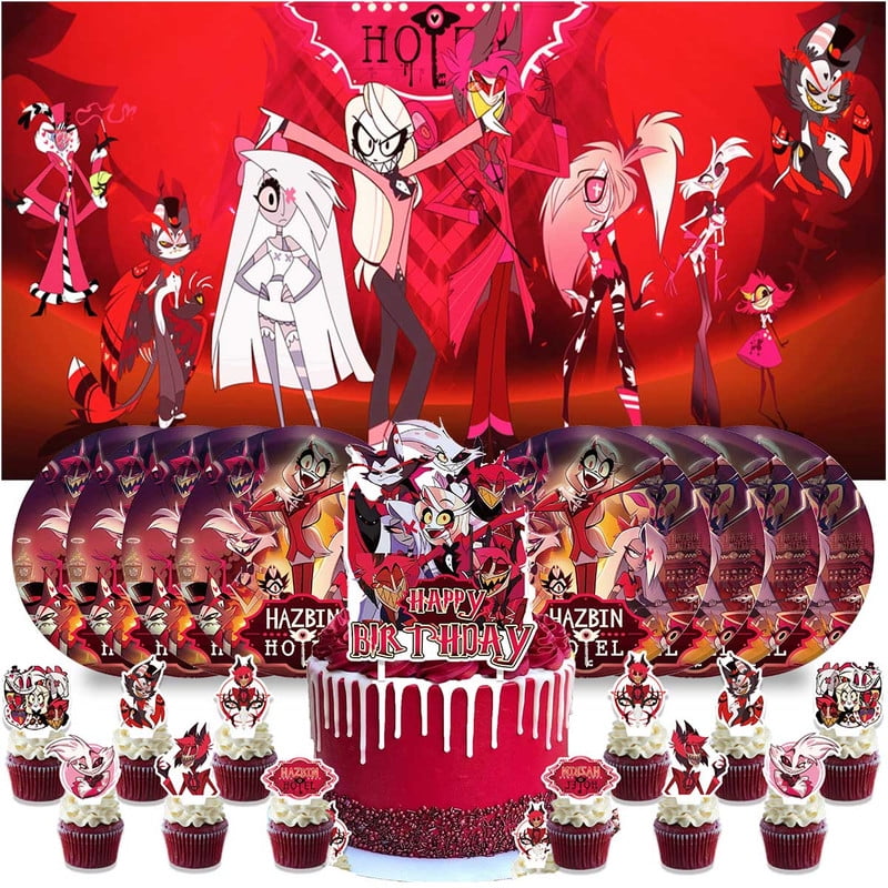 Hazbin Hotel Party Supplies Decor Movie Backdrop Plates Banner ...