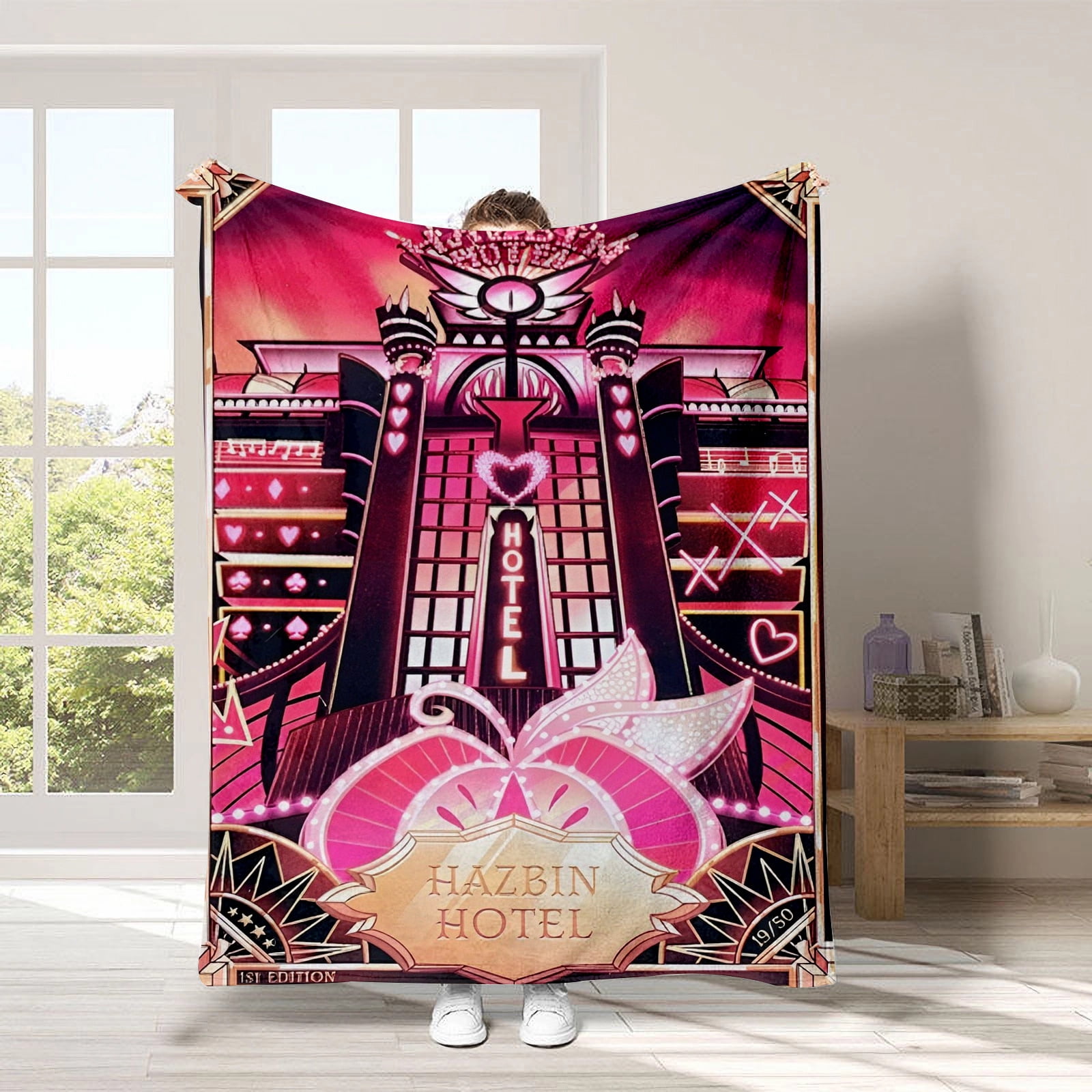 Hazbin Hotel Pattern Anime Blanket Soft Flannel Fleece Bed Blanket Nap ...