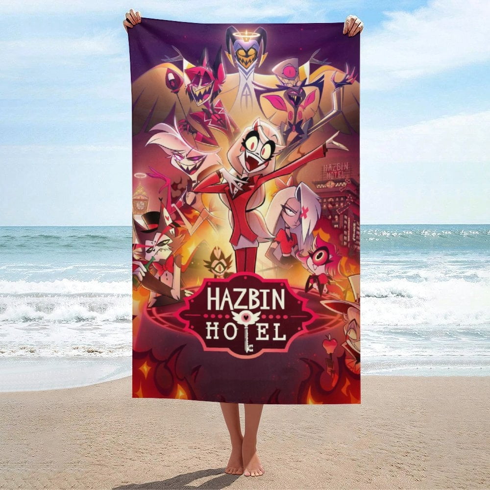 Hazbin Hotel Poster Microfiber Beach Towel Soft Absorbent Quick-Dry ...