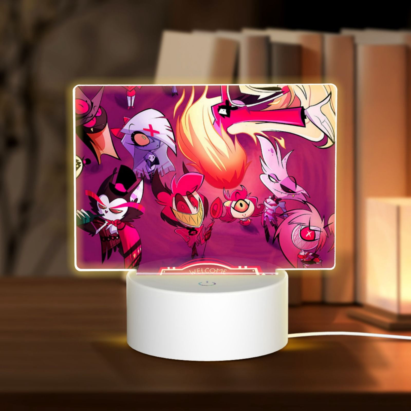 Hazbin Hotel Rectangular Acrylic Night Light Adjustable 3 Light Modes ...