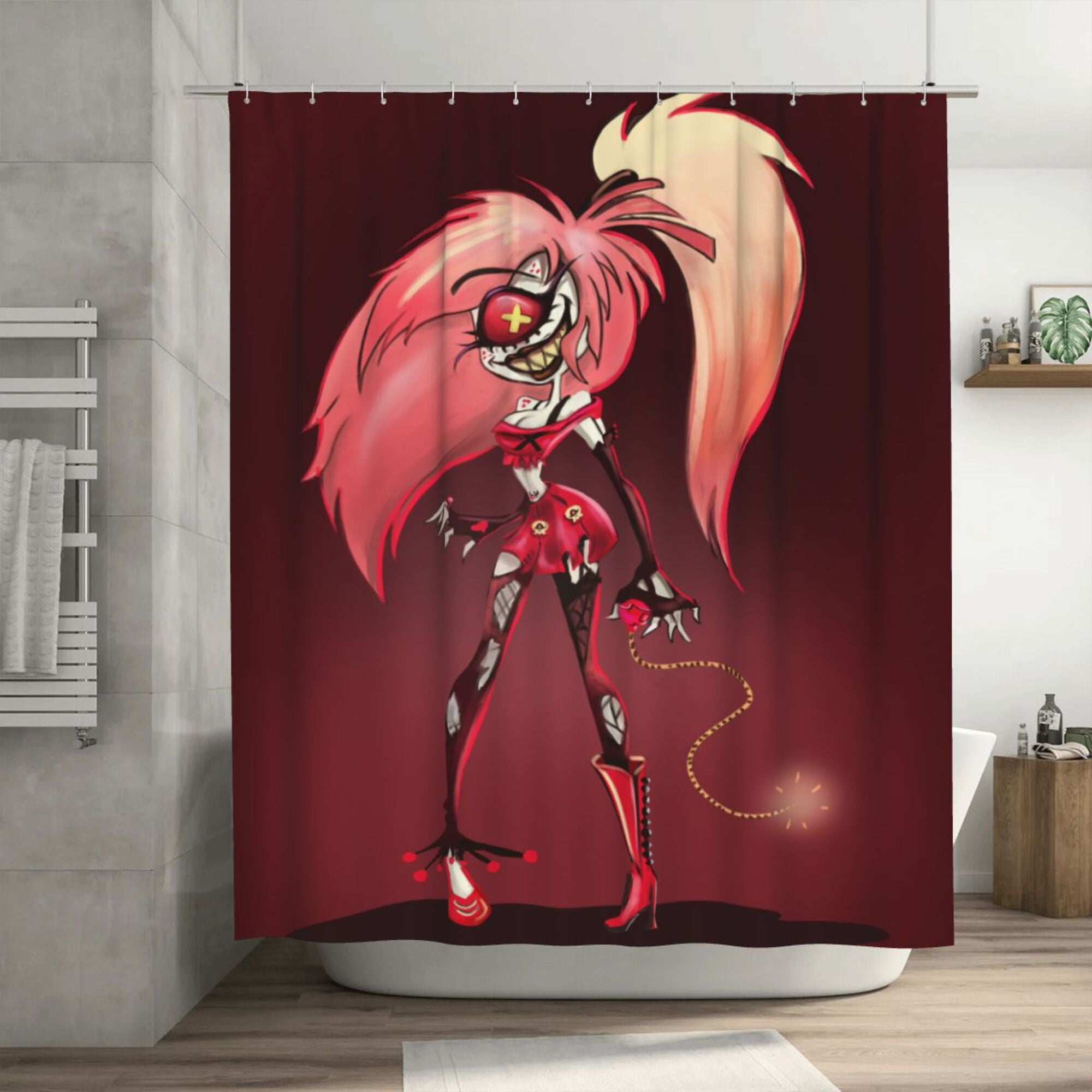 Hazbin Hotel Shower Curtain, 72 x 72 inch Waterproof Fabric Shower ...