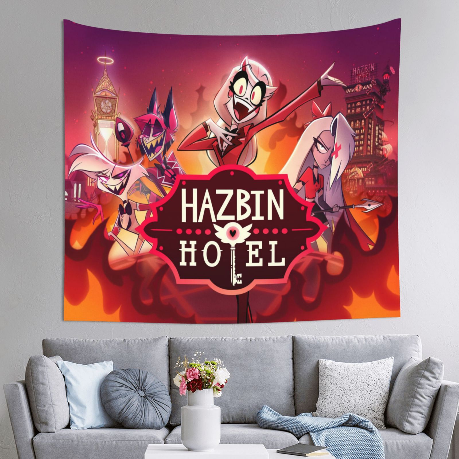 Hazbin Hotel Tapestry Anime Poster Wall Hanging Art Decor For Living ...