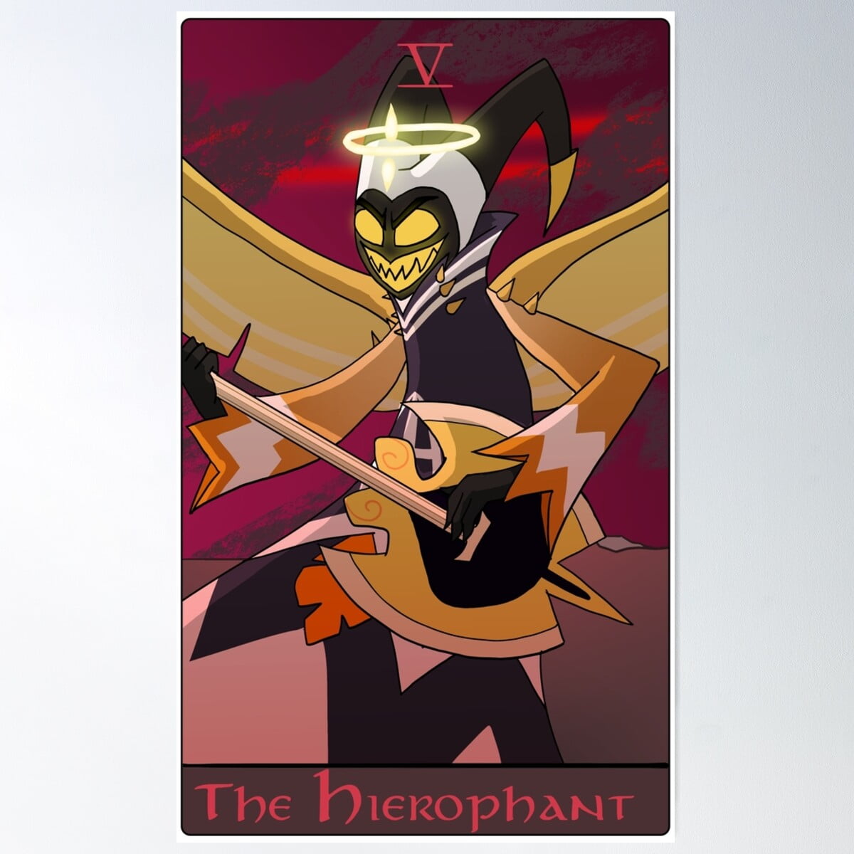 Hazbin Hotel Tarot Card Adam Poster Wall Art, Modern Wall Decor For ...