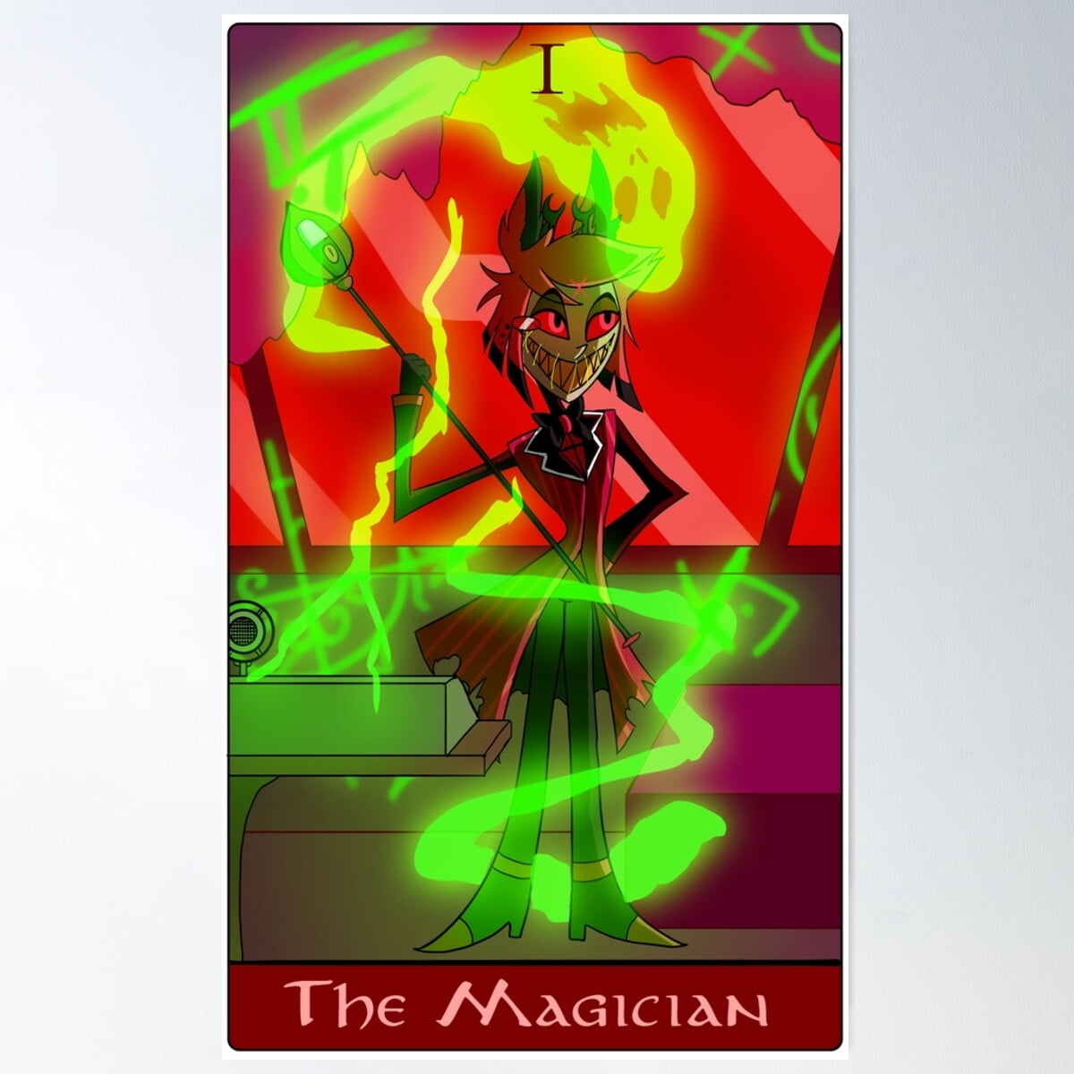 Hazbin Hotel Tarot Card Alastor Poster Wall Art, Modern Wall Decor For ...