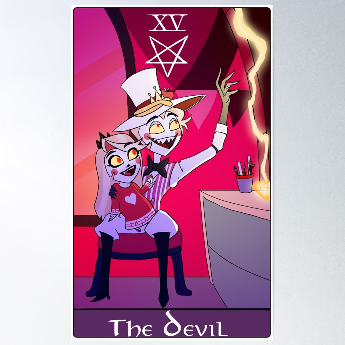 Hazbin Hotel Tarot The Devil Poster Wall Art, Modern Wall Decor For ...