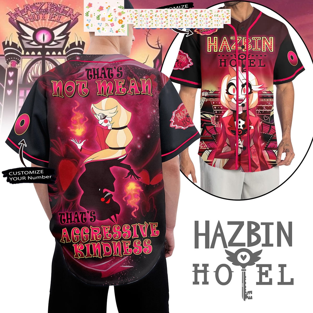 Hazbin Hotel That s Not Mean That Aggressive Kindness Baseball Jersey ...