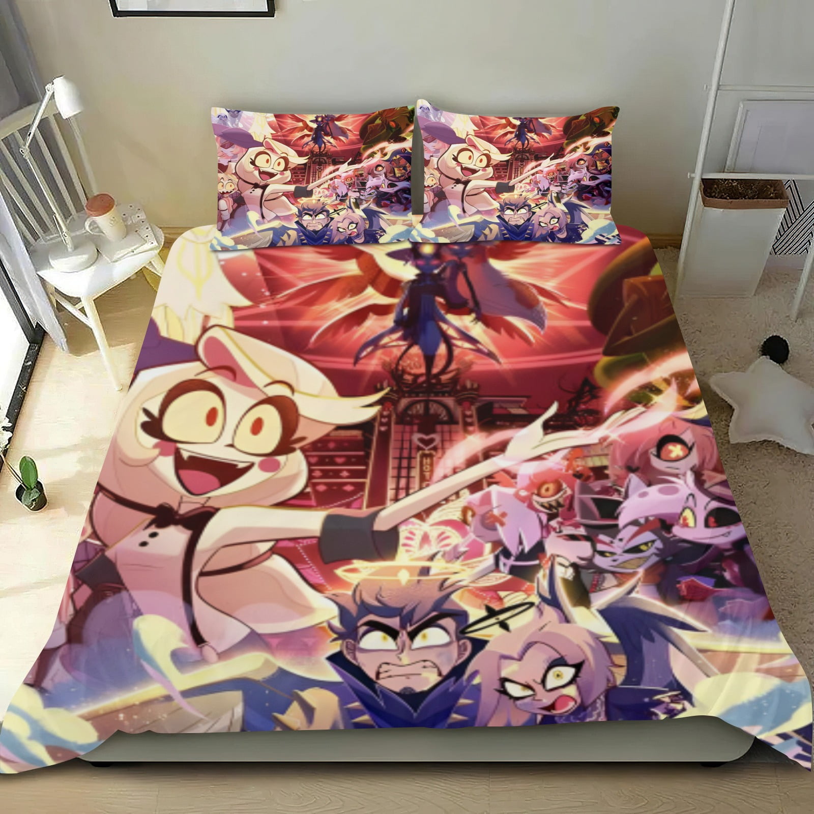 Hazbin Hotel thin bedding set has One duvet cover and two pillowcases ...