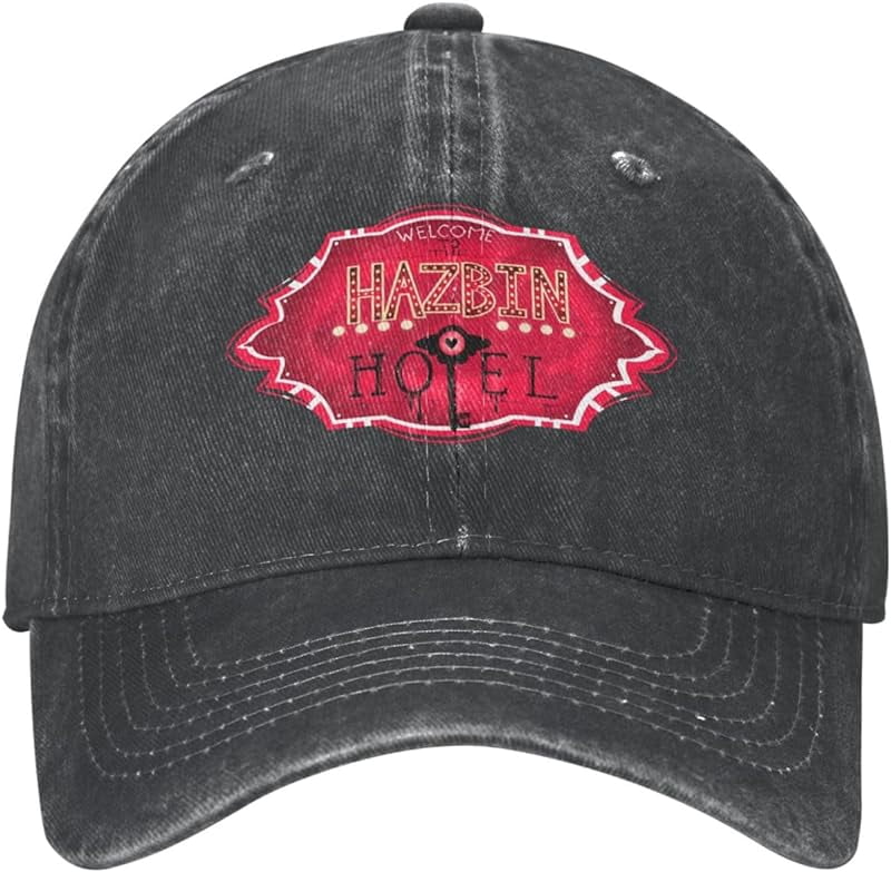Hazbin hotel logo vintage washed plain baseball cap for men women ...