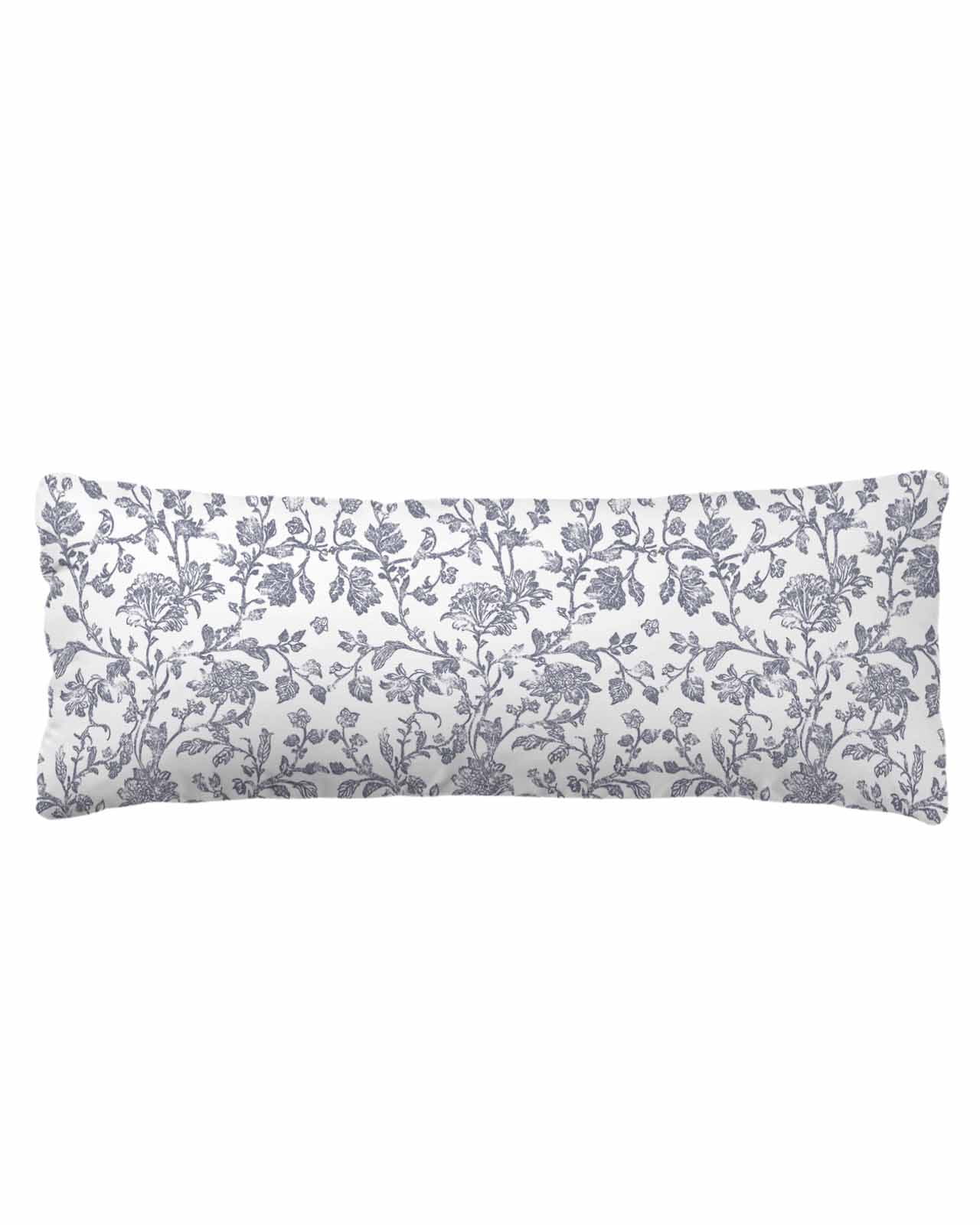 Haze Blue Flower Body Pillow Cover 20 x 60 Inch Decorative Pillow Cover ...