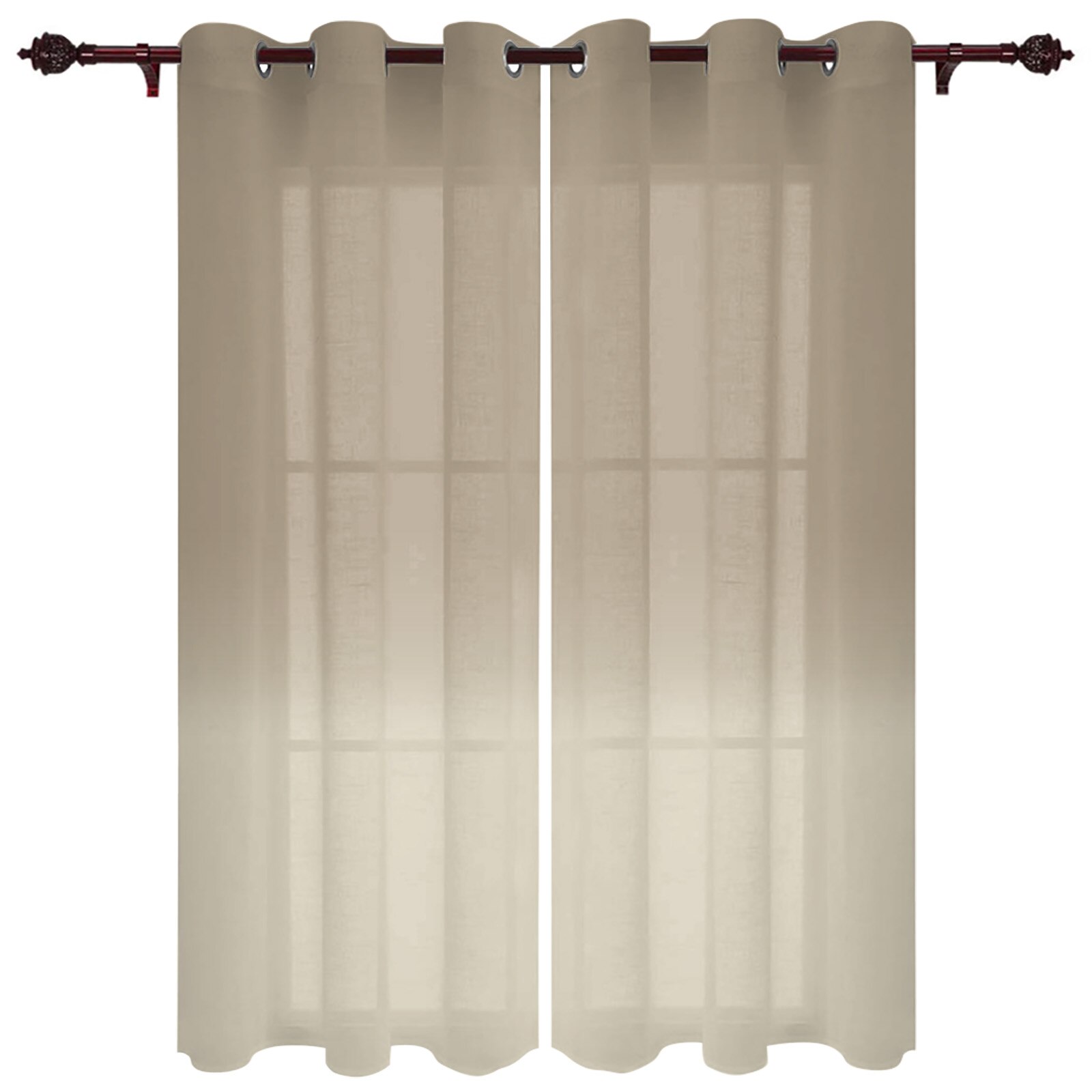 Haze Blue Gradient Fabric Solid Color Curtain Finished Window Blinds ...