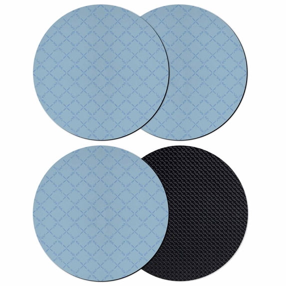 Haze Blue Plaid Coasters Set of 4, Absorbent Coasters for Drinks ...