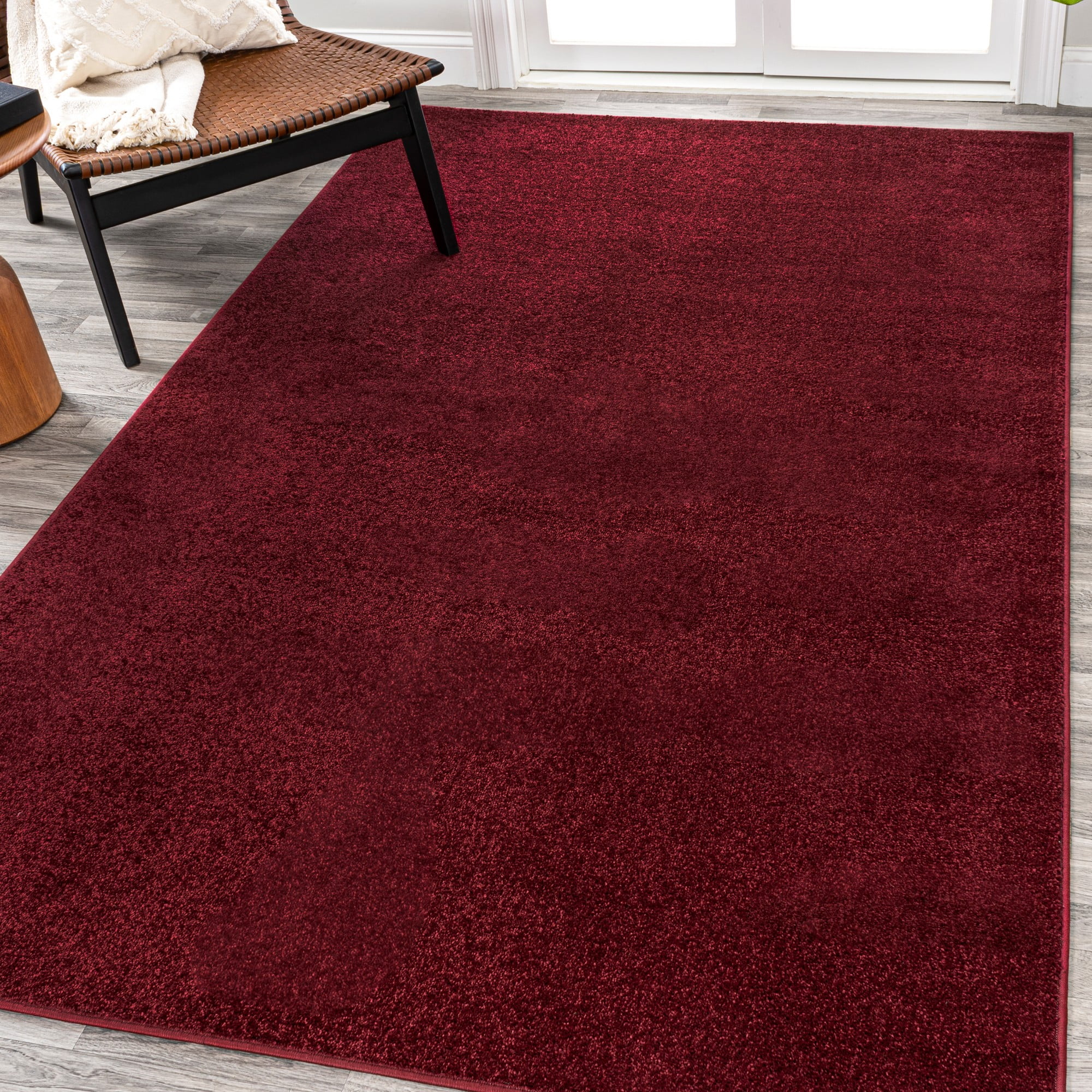 Haze Solid Low-Pile Dark Red 10 ft. x 14 ft. Area Rug - Walmart.com