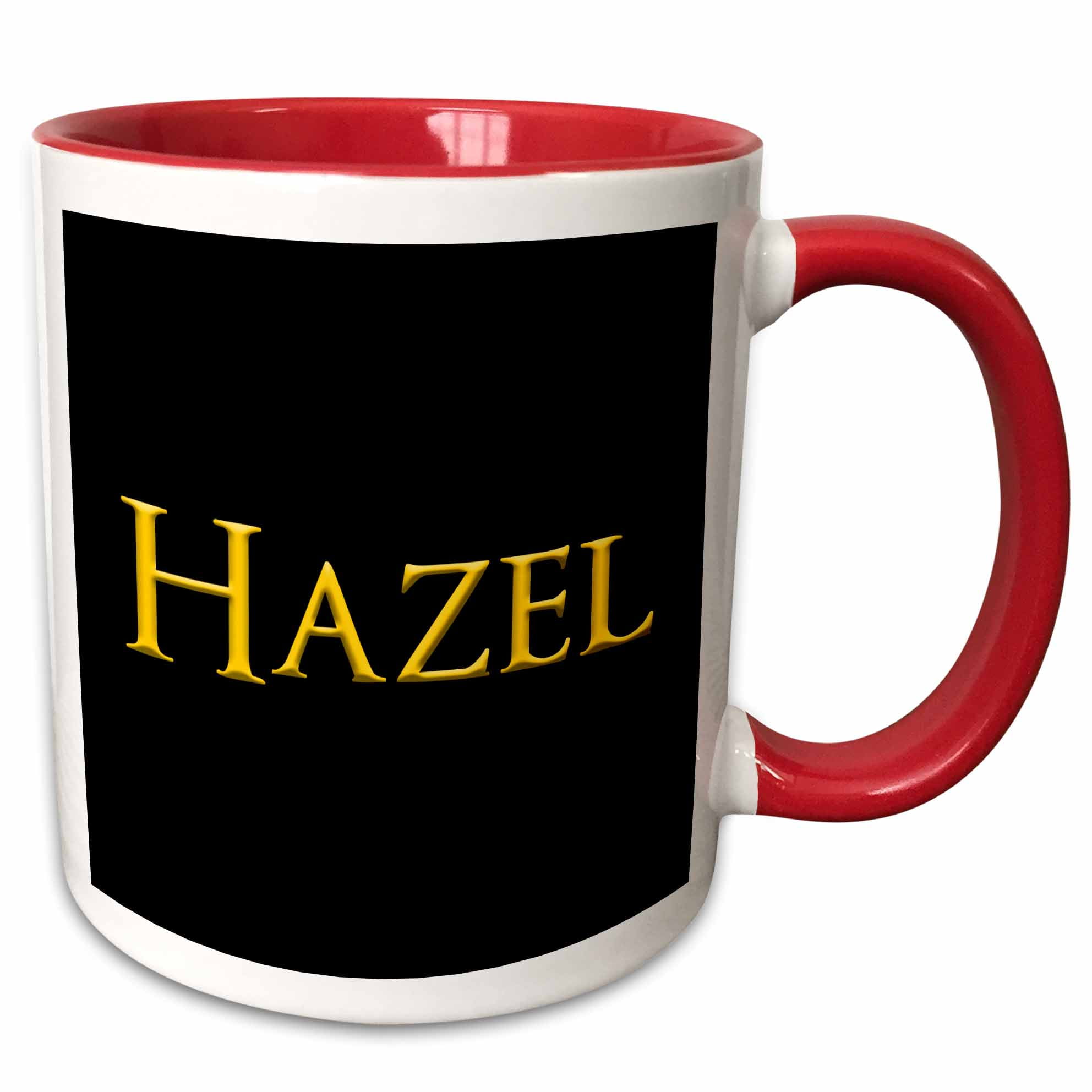 3drose, Hazel Beautiful Girl Name in the America. Yellow on Black ...