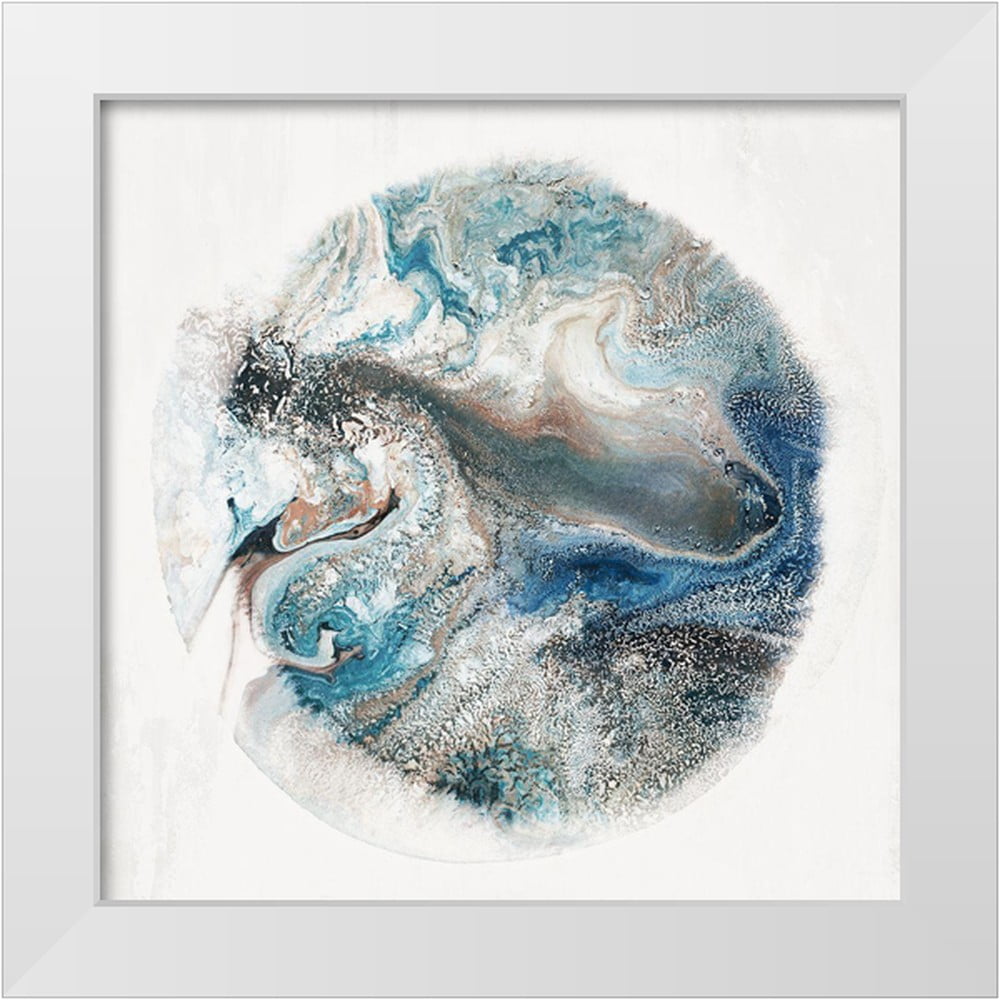 Hazel J 26x26 White Modern Wood Framed Museum Art Print Titled - Blue ...