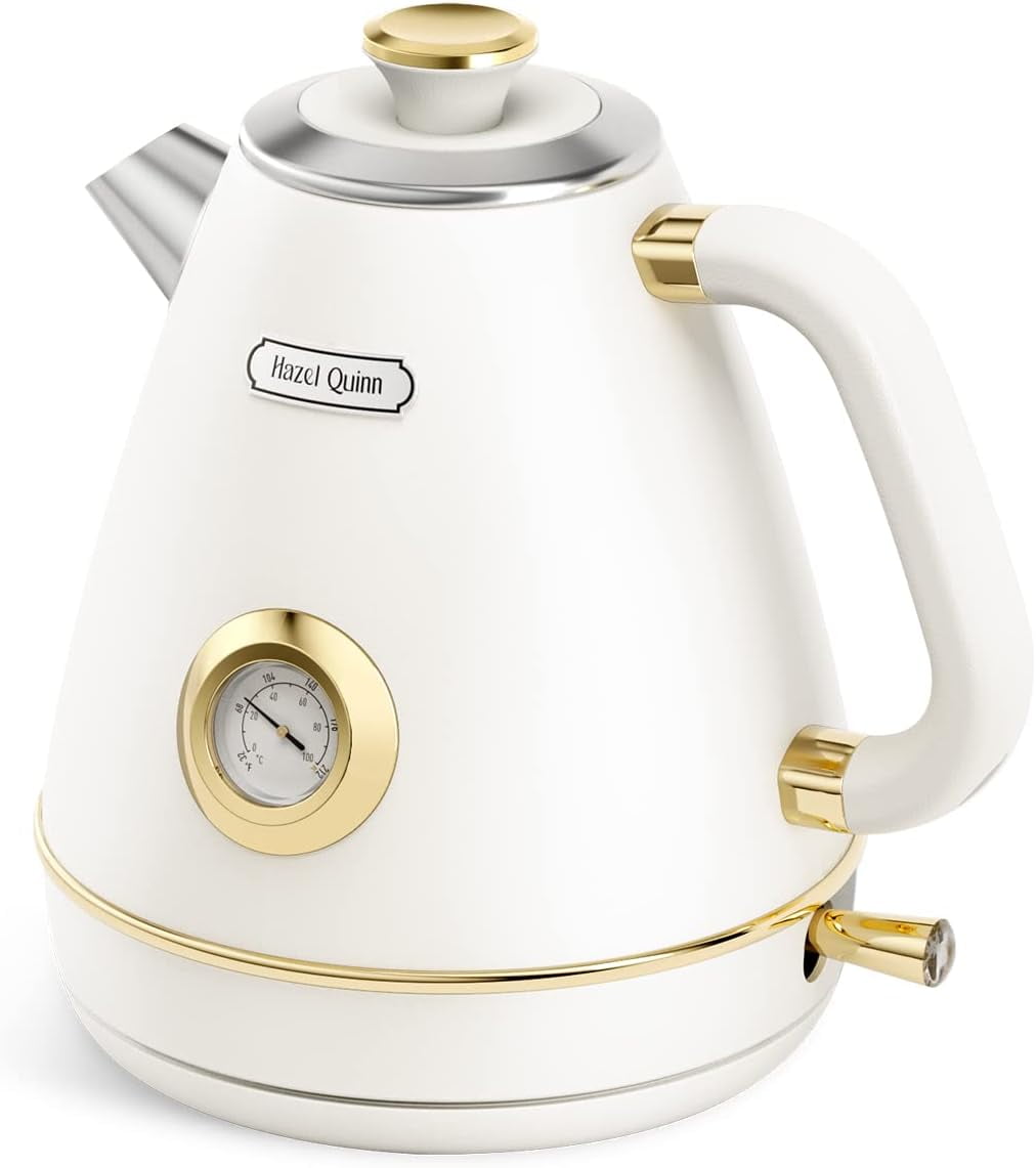 Hazel Quinn Retro Electric Kettle - 1.7 Liters / 57.5 Ounces Tea Kettle ...