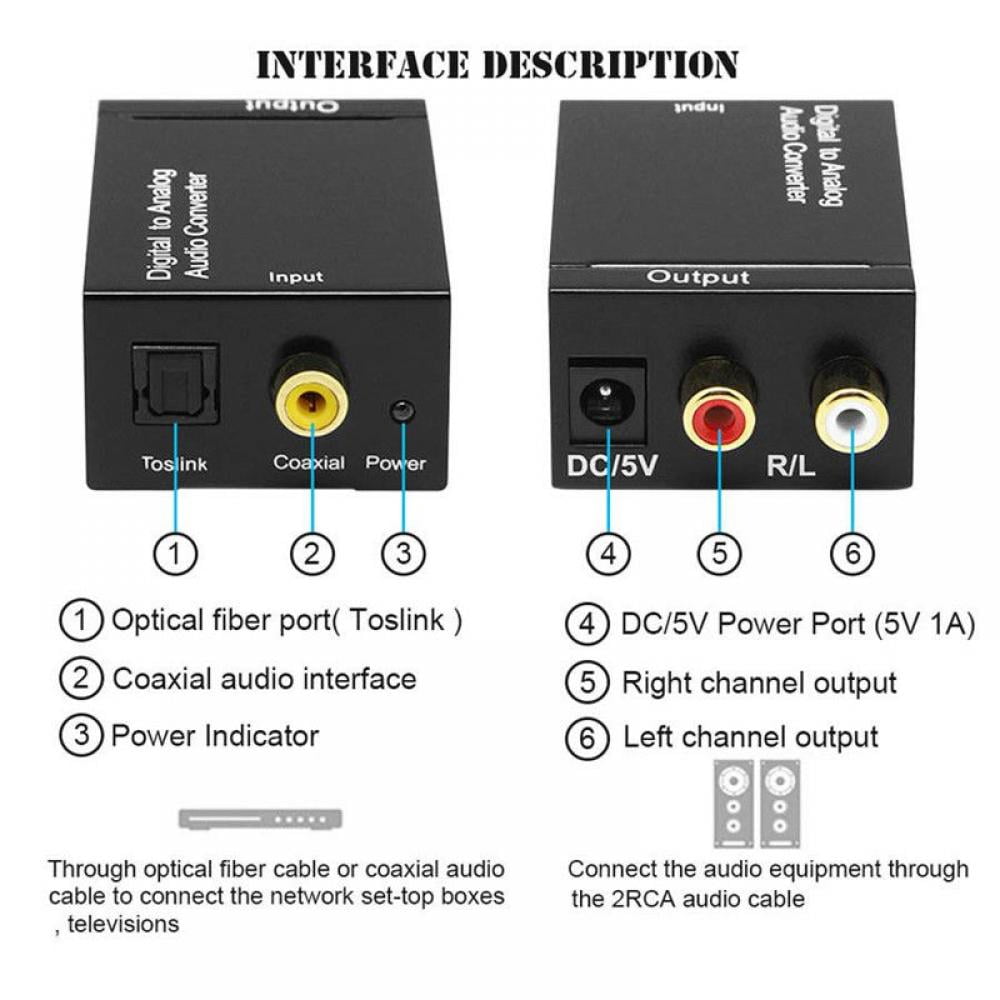 Hazel Tech Digital To Analog Converter DAC Digital Optical To Analog L ...