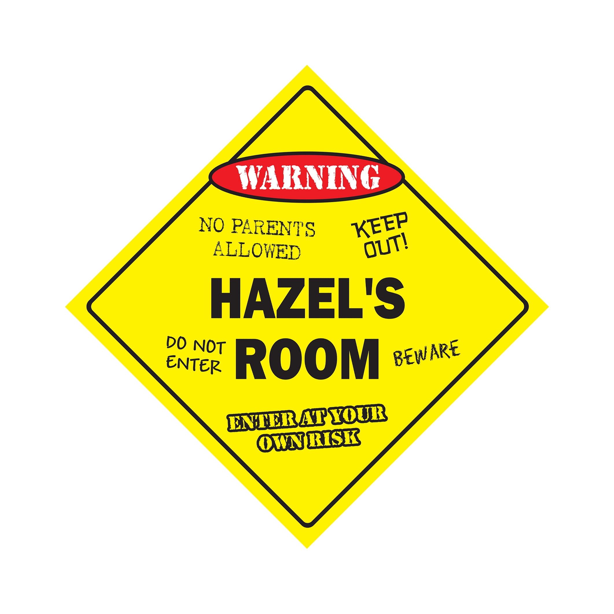 Hazel's Room Sign Crossing Zone Xing | Indoor/Outdoor | 17" Tall kids ...