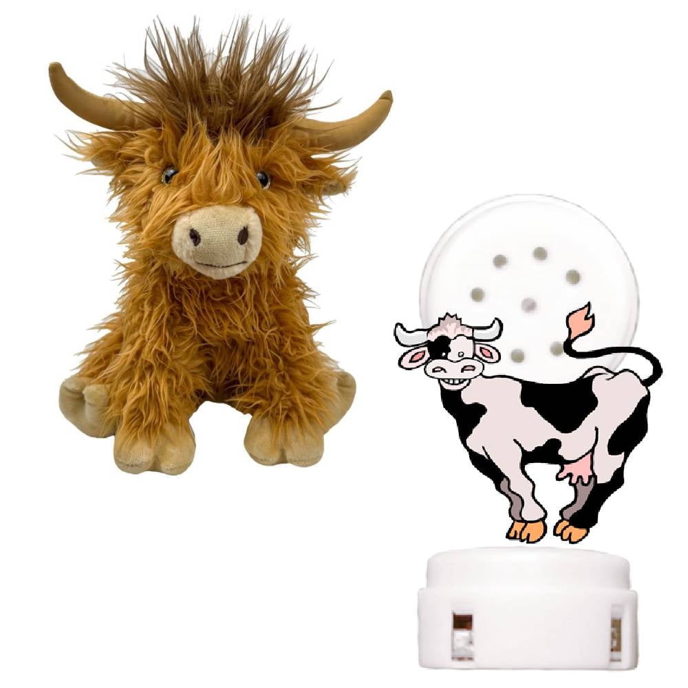 Hazel the Highland Cow Stuffed Toy with Pre-Recorded Cow "MOO" Sound ...