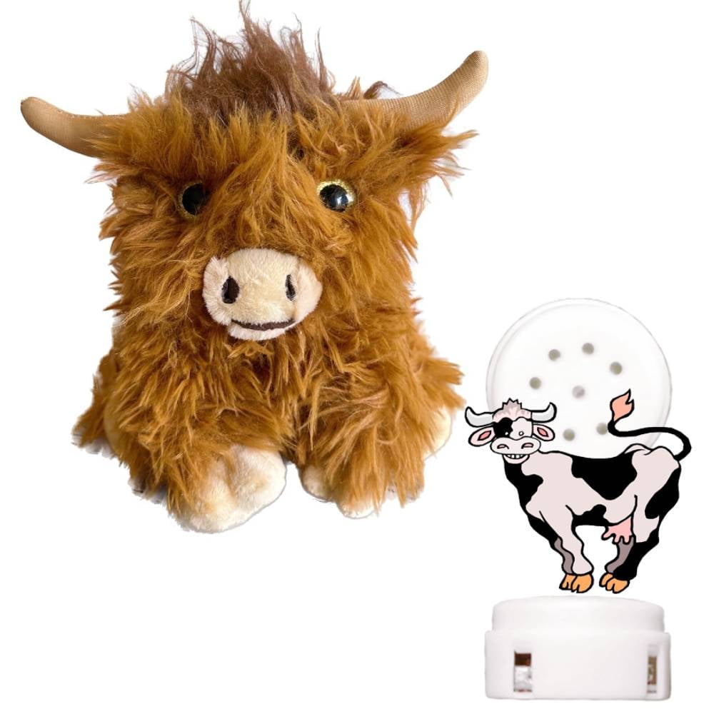 Hazel the Highland Cow Stuffed Toy with Pre-Recorded Cow "MOO" Sound ...